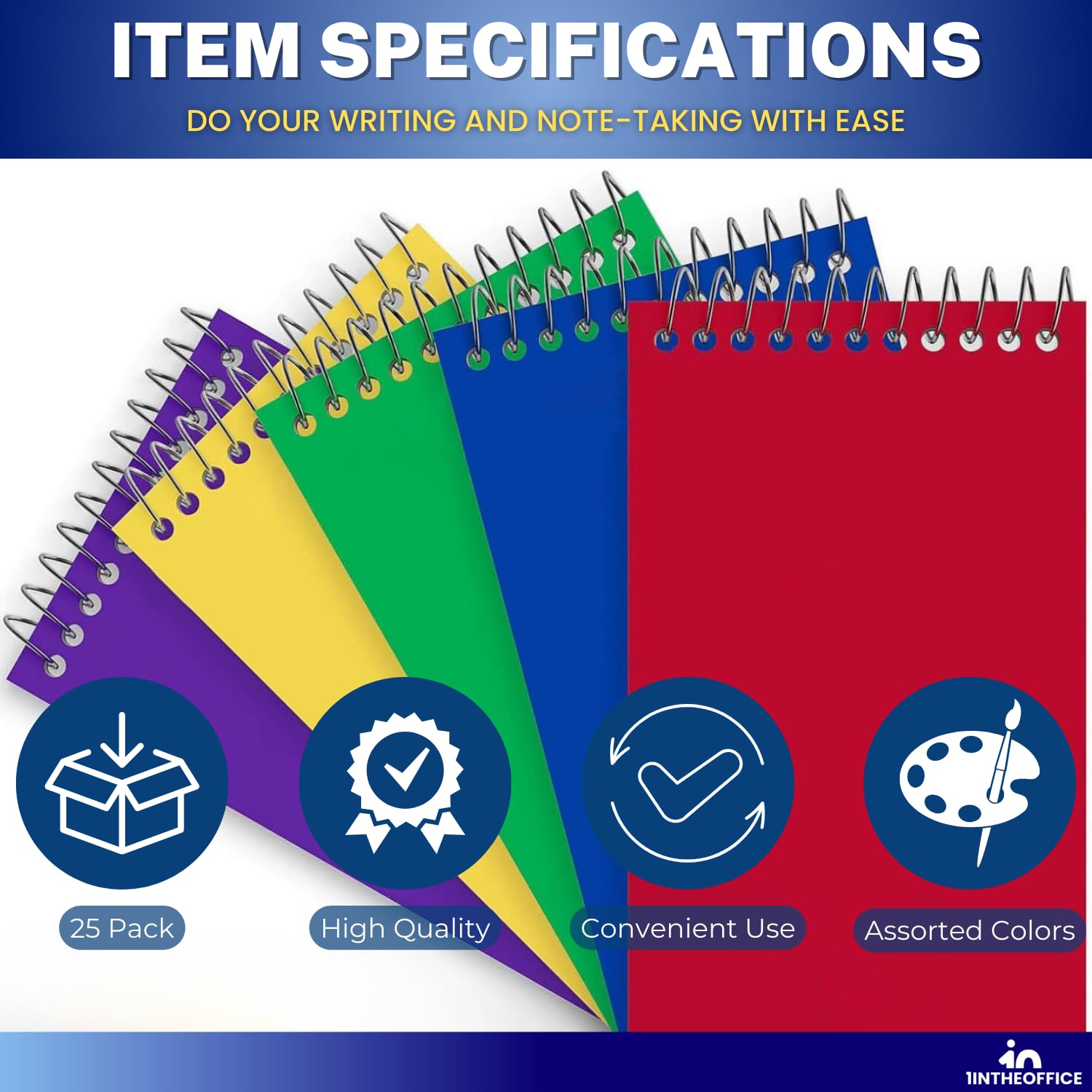 Snapklik.com : Wirebound Spiral Memo Books, Memo Pads, 3" X 5", College ...