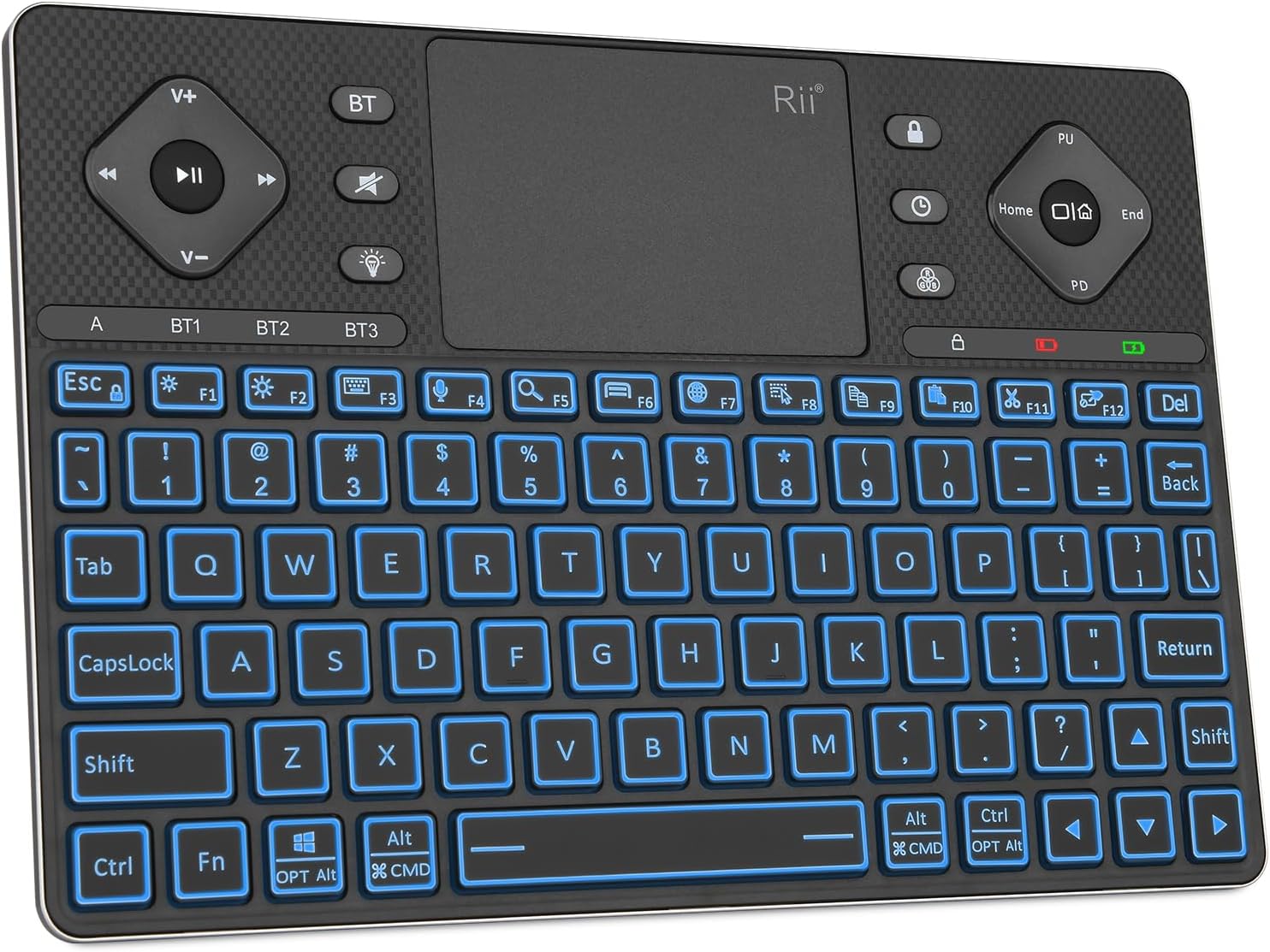 Amazon.com: Rii K16 Bluetooth Keyboard with Touch Pad, Rechargeable ...