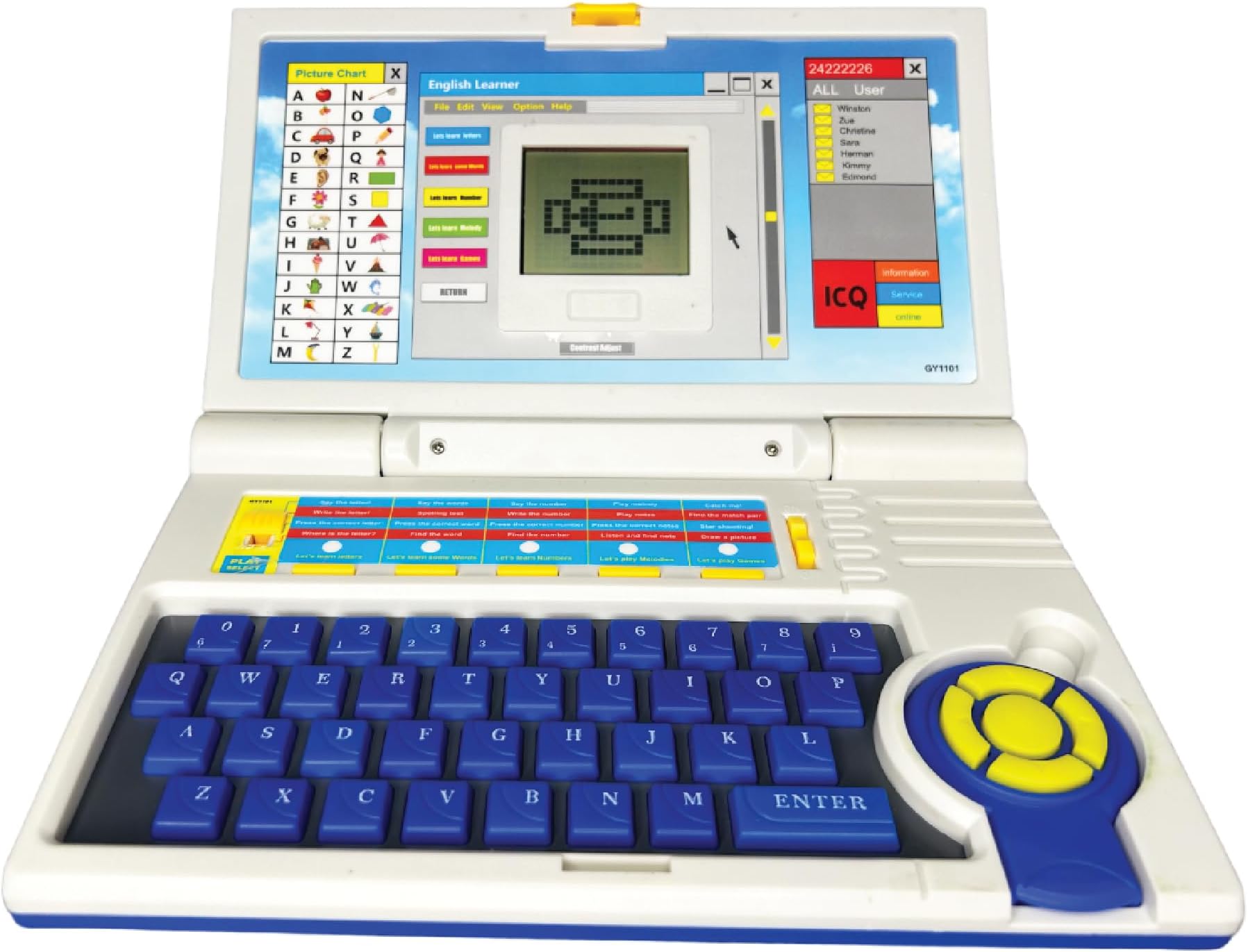 ToyMagic Early Learning Laptop with Mouse|Alphabet & Number Chart with ...