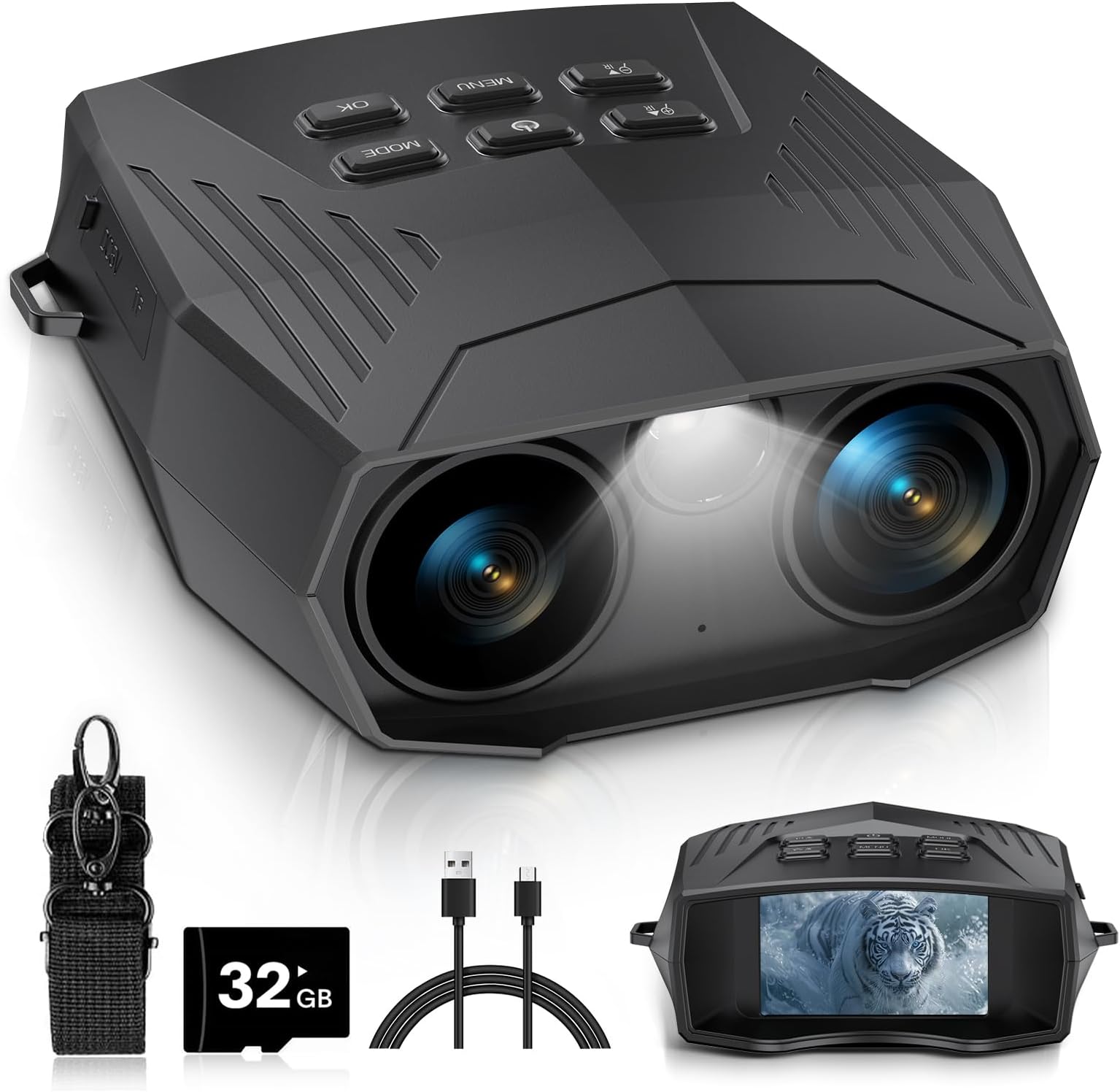 Amazon.com: 4K Digital Night Vision Goggles Binoculars for Total ...