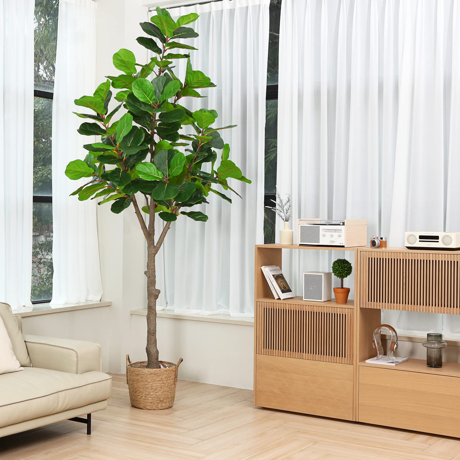 MOSADE Artificial Fiddle Leaf Fig Tree 10 Feet Ficus Lyrata Plant and ...