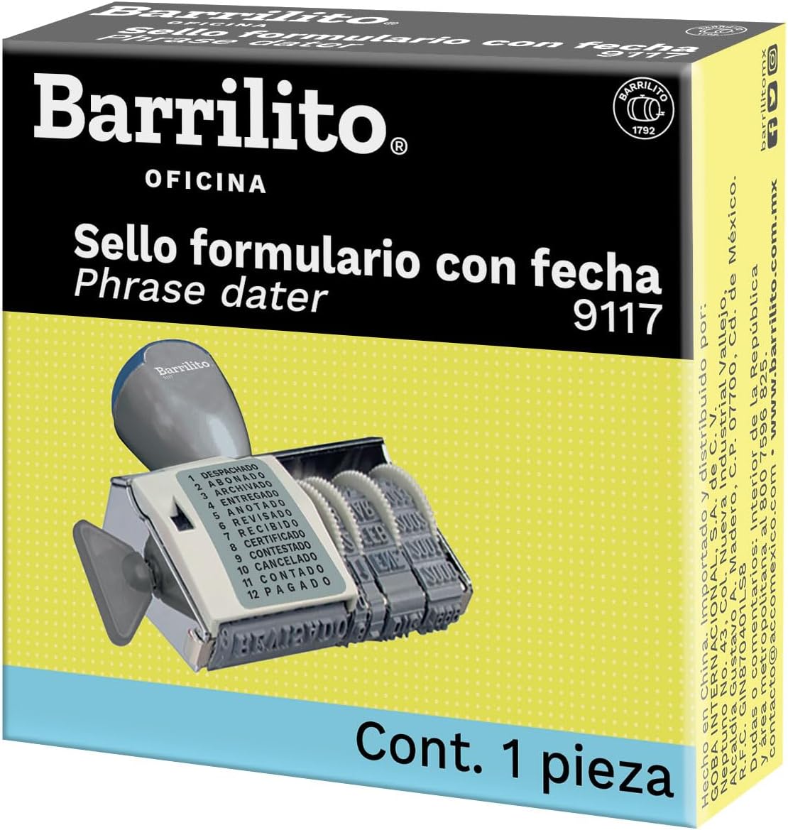 Sello ACUSE - Sello Autoentintable Frase Acuse - Tamaño de Impresión 4 ...