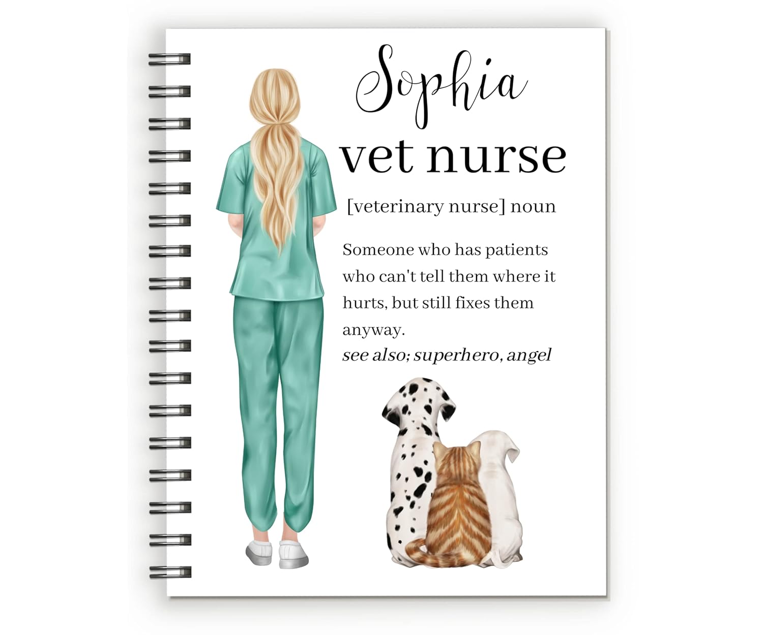 Vet Nurse Gifts, Student Vet Nurse Notebook, Change Hair and Scrubs ...