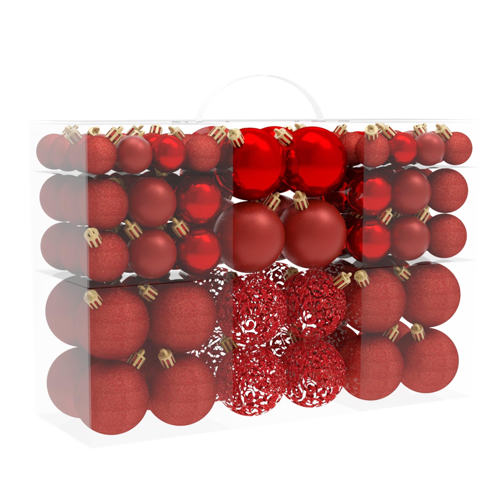 Amazon.com: Mars Villa Christmas Ornaments Set, 100ct Red Christmas ...