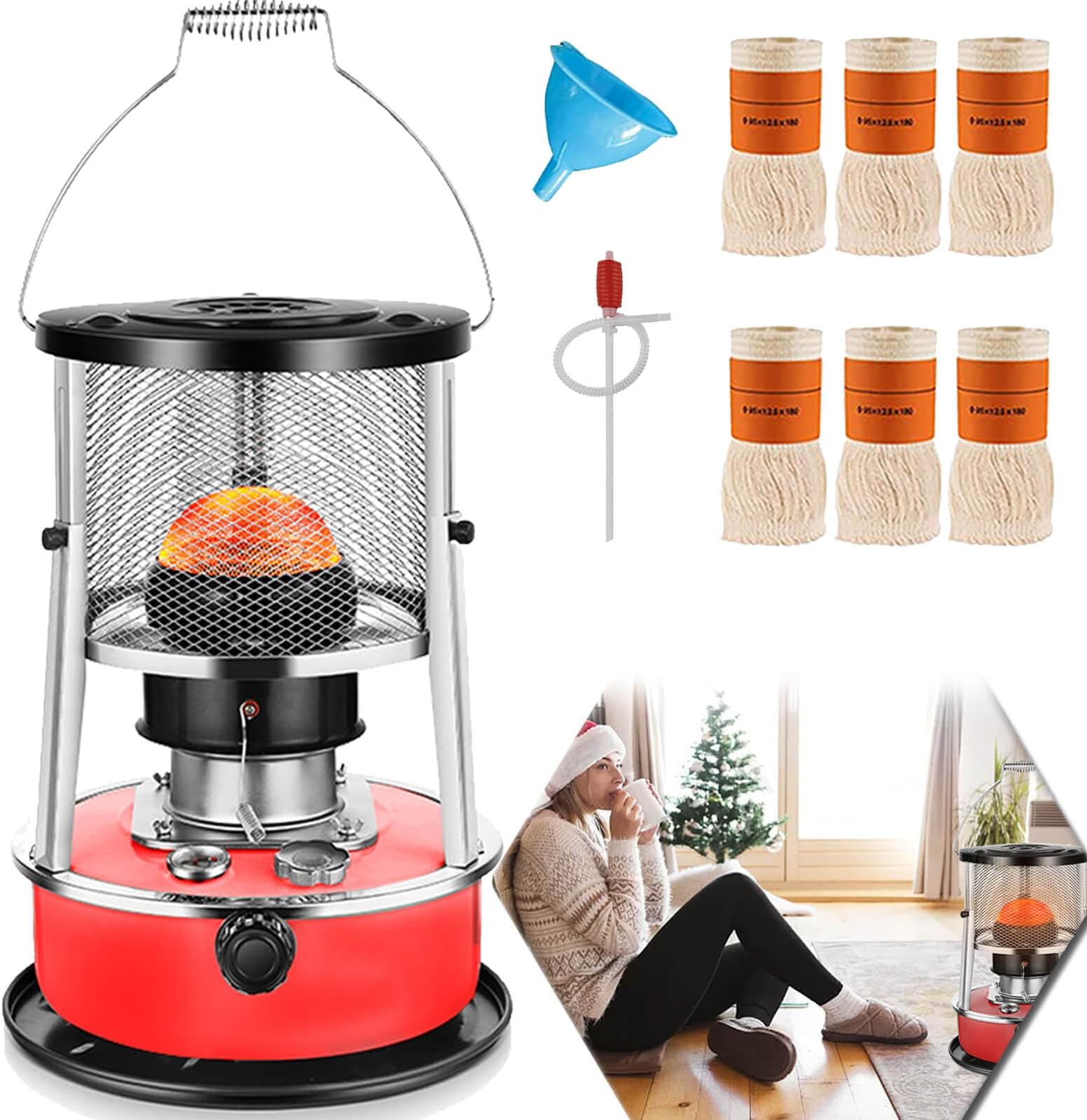 Amazon.com: Kero World 10,000 BTU Kerosene Wick Heater with Glass ...