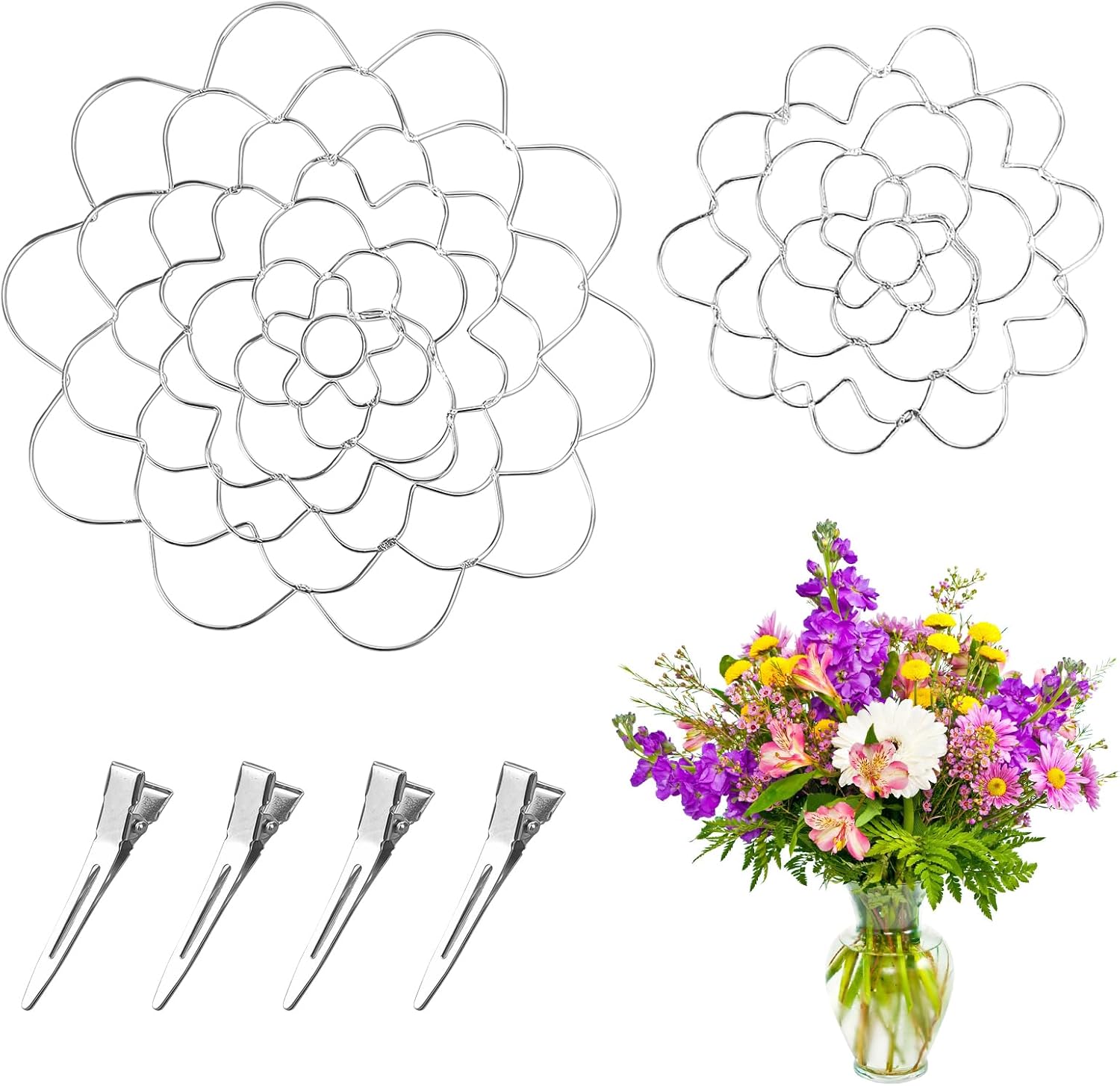 Amazon.com: 2Pcs Flower Arrangement Holder,4"and 6"Wire Flower ...