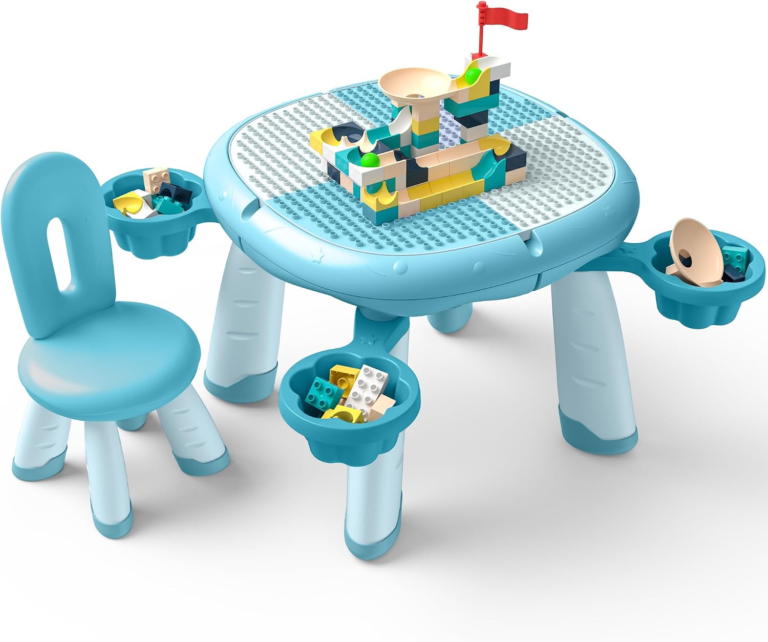 Amazon.com: DOREROOM Kids Multi-Activity Table and Chair Set, Double ...
