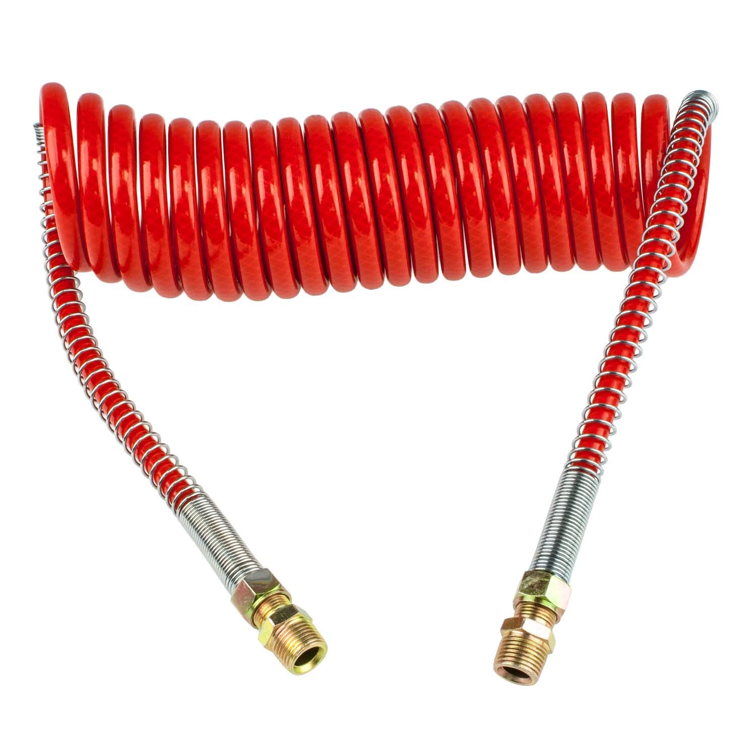 15' Heavy-Duty Coiled Air Hose Assembly W/40 Lead, Red, 60% OFF