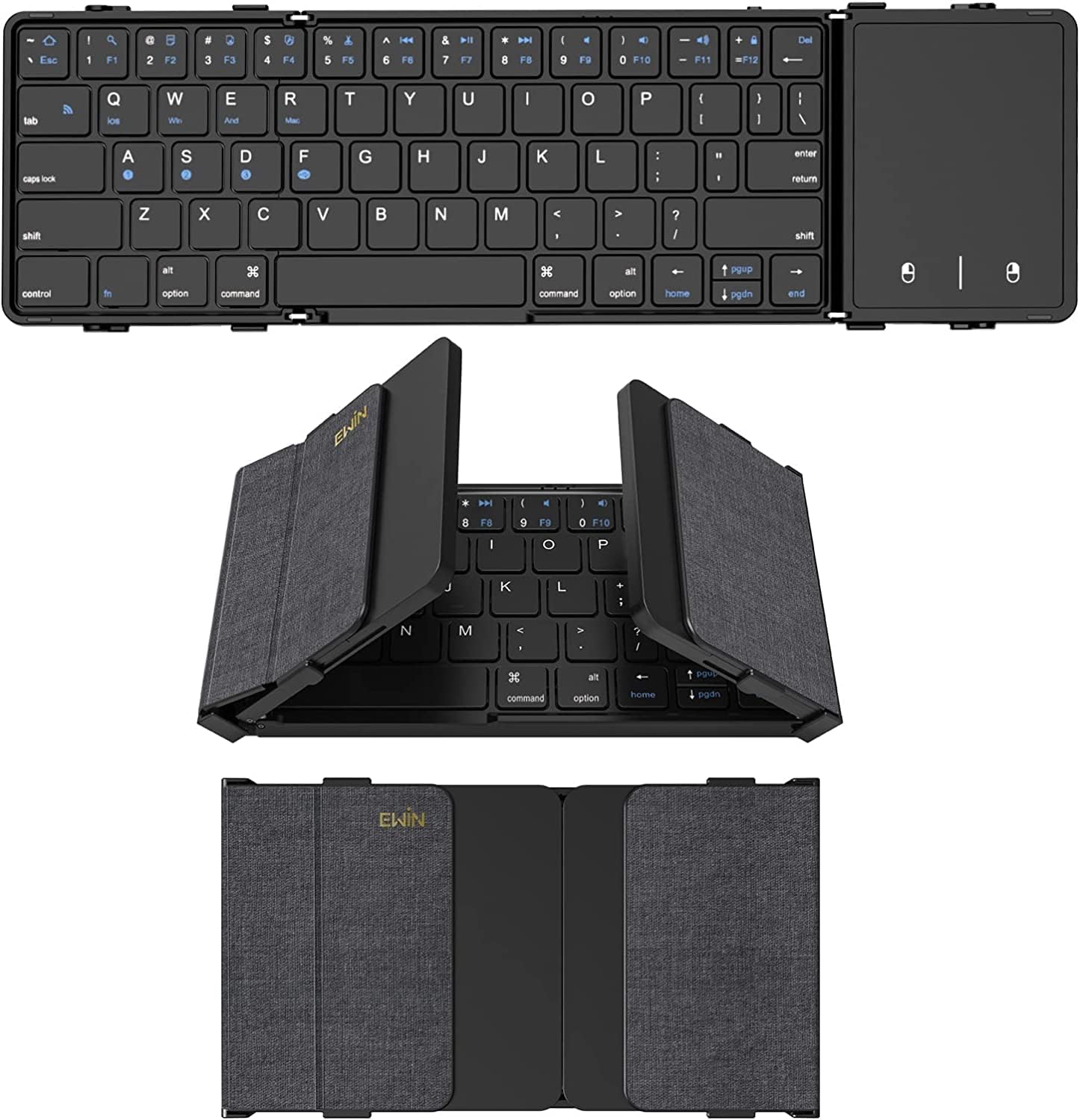 Bewinner B089T Foldable Keyboard, Folding Portable Wireless Keyboard ...