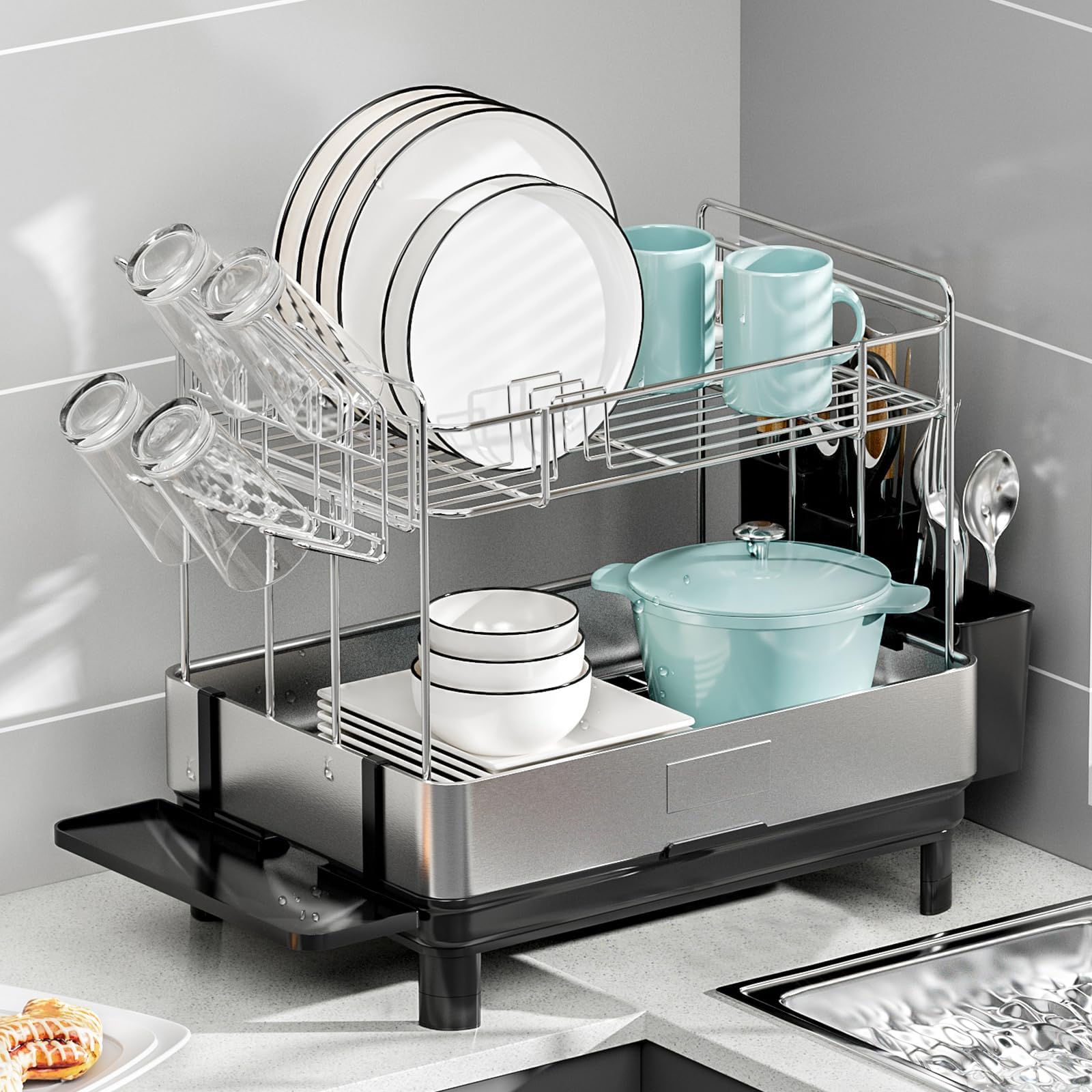Amazon.com - ParKoo Large Dish Drying Rack, Dish Racks for Kitchen ...
