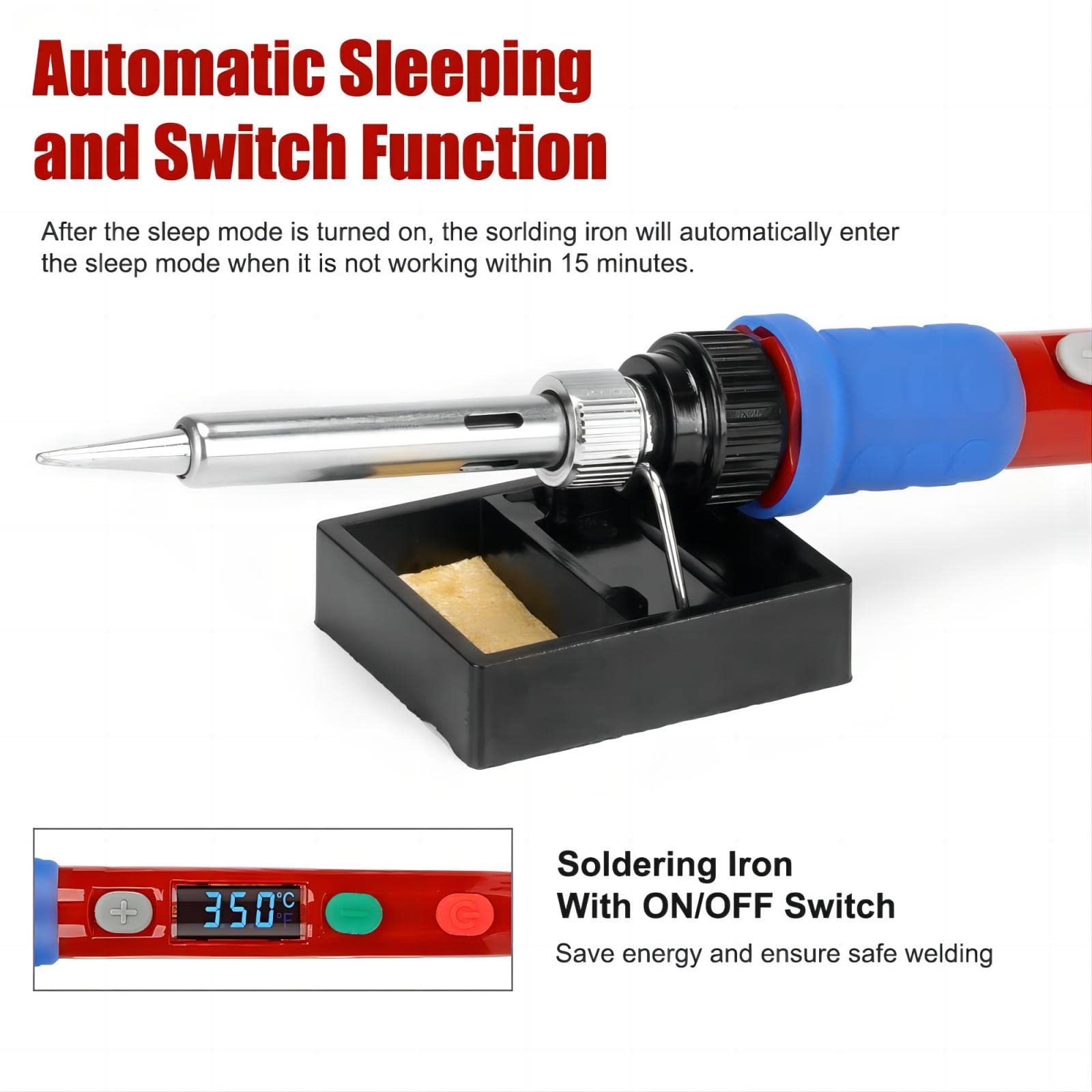 Snapklik.com : Soldering Iron Kit, 90W 110V LED Digital Soldering Iron