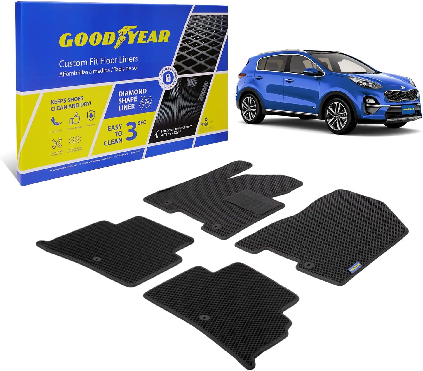 Amazon.com: Goodyear Custom Fit Car Floor Liners for Huyndai Tucson ...
