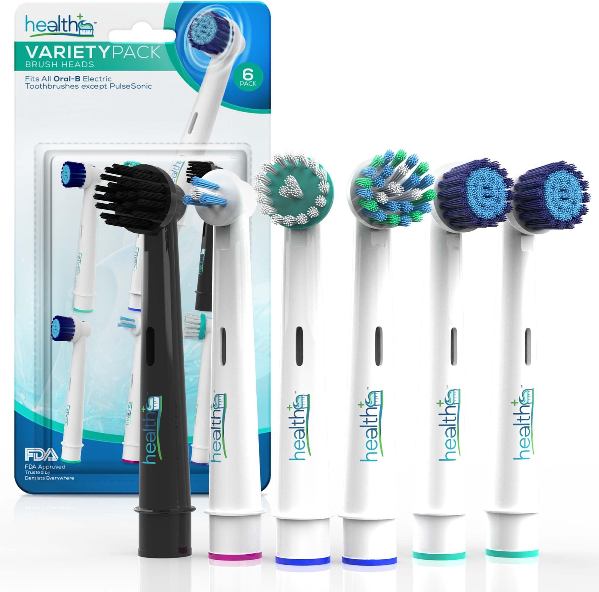 Amazon.com: Compatible Oral-B Replacement Brush Heads - Variety 6-Pack ...