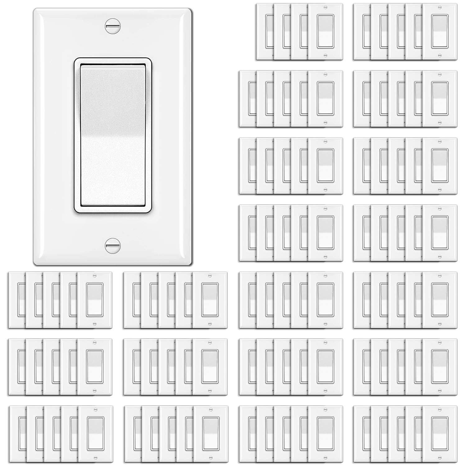 Snapklik.com : 100 Pack BESTTEN Single Pole Decorator Wall Light Switch