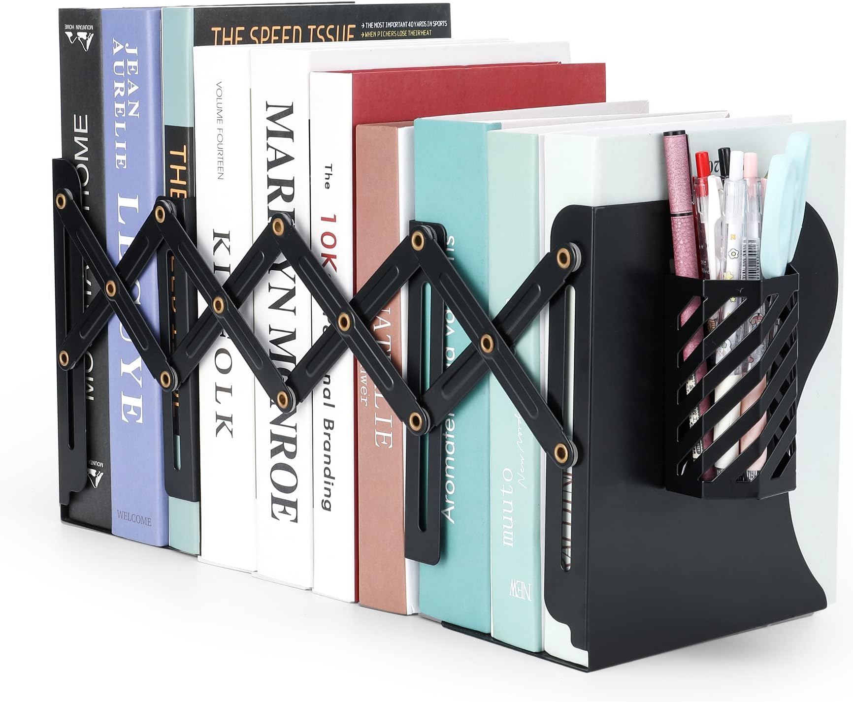 Amazon.com : Adjustable Bookends, Metal Book Ends for Heavy Book, 2 ...