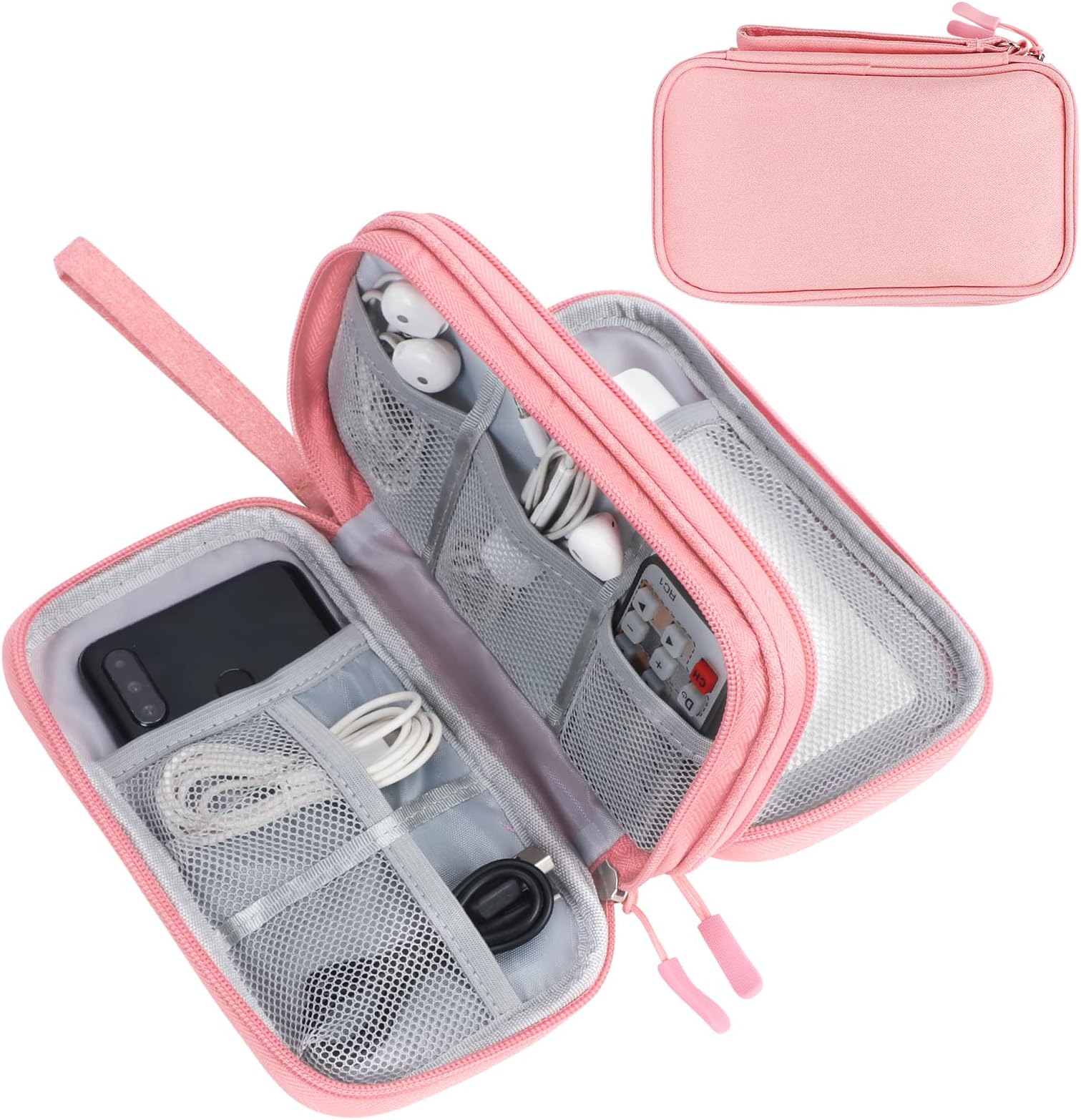 Amazon.com: COSHAYSOO Electronics Organizer Bag Travel with Chenille ...