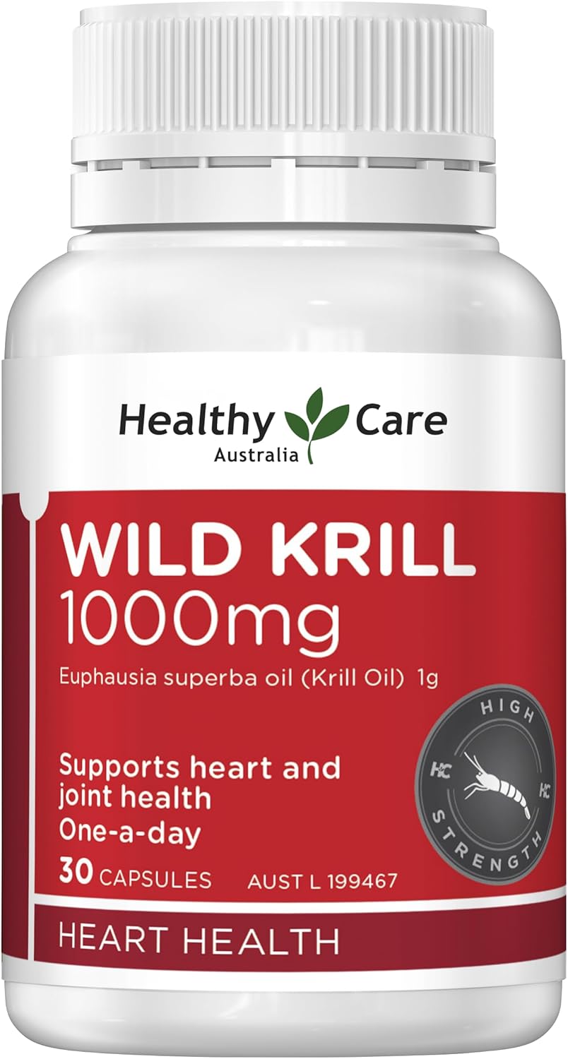 Healthy Care Wild Krill Oil 1000mg - 30 Capsules | Supports heart and ...