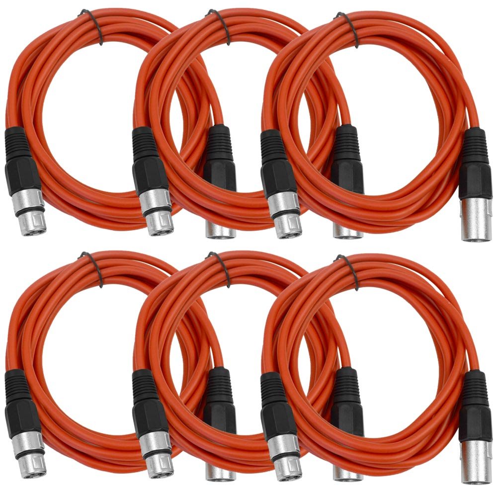 Amazon.com: SEISMIC AUDIO - SAXLX-10 - 6 Pack of 10' Red XLR Male to ...