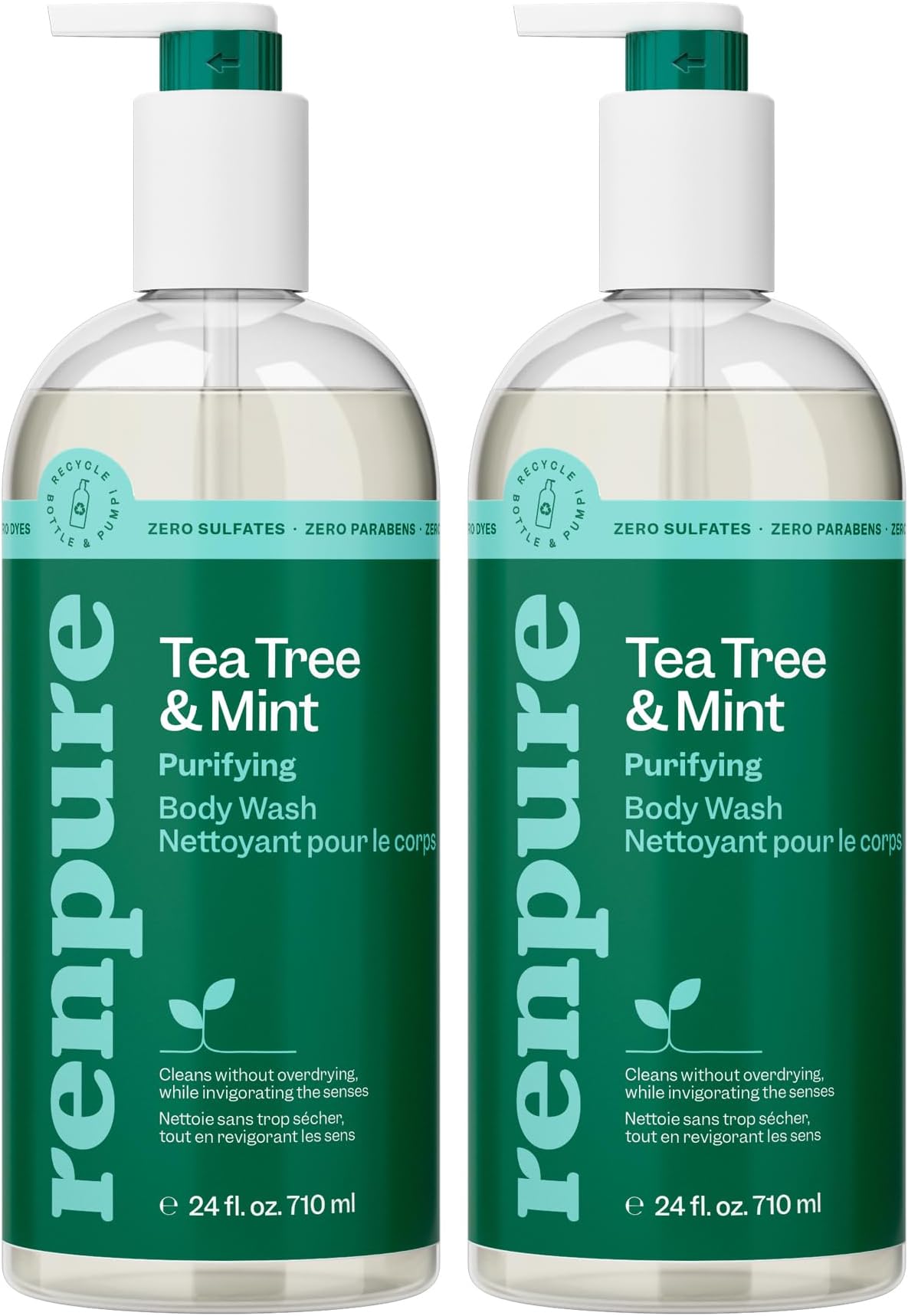 Amazon.com: RENPURE Tea Tree & Mint Body Wash - Cleanses, Invigorates ...