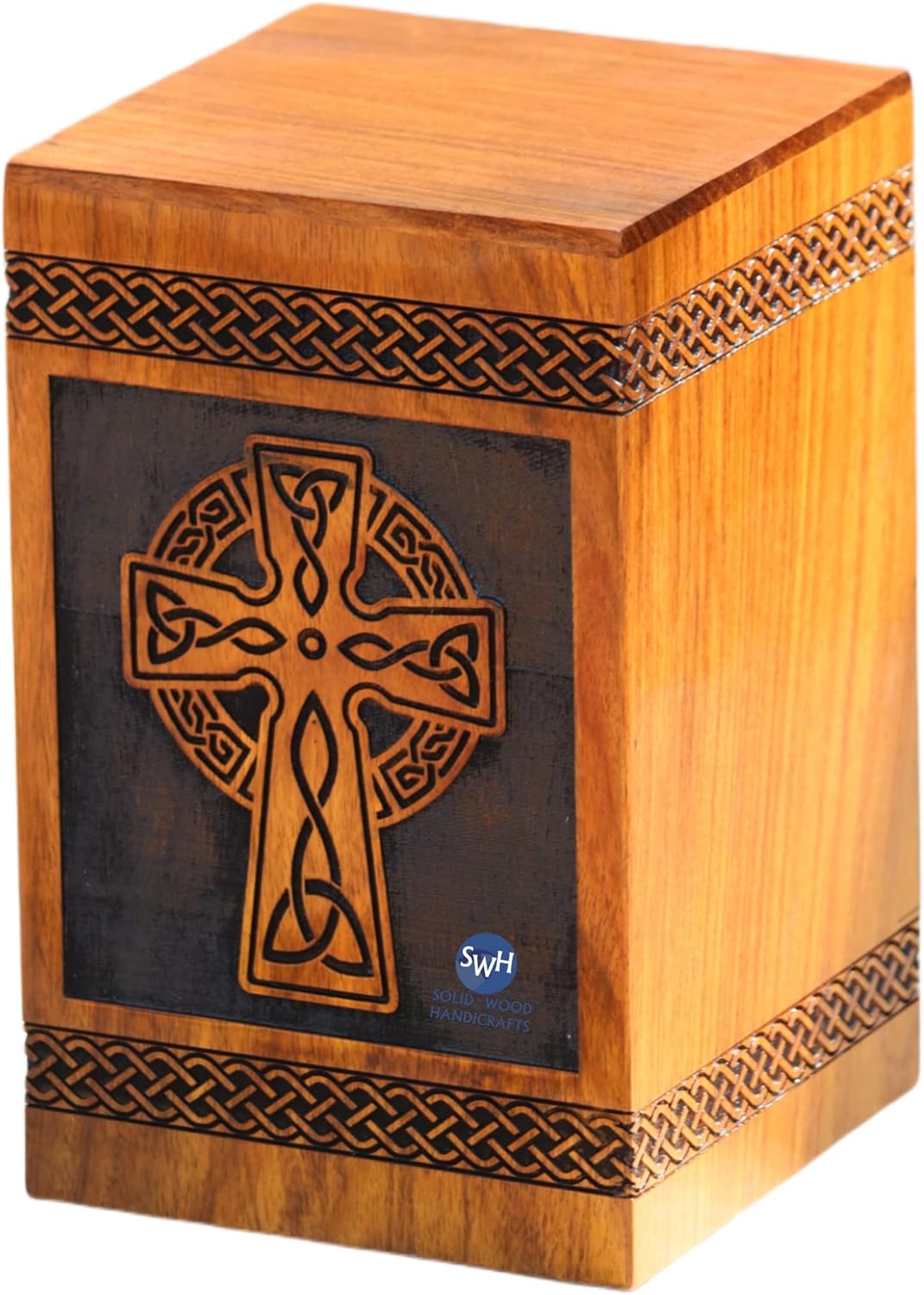 Amazon.com: Wooden Cross Urn for Human Ashes | Wood Cremation Urns ...