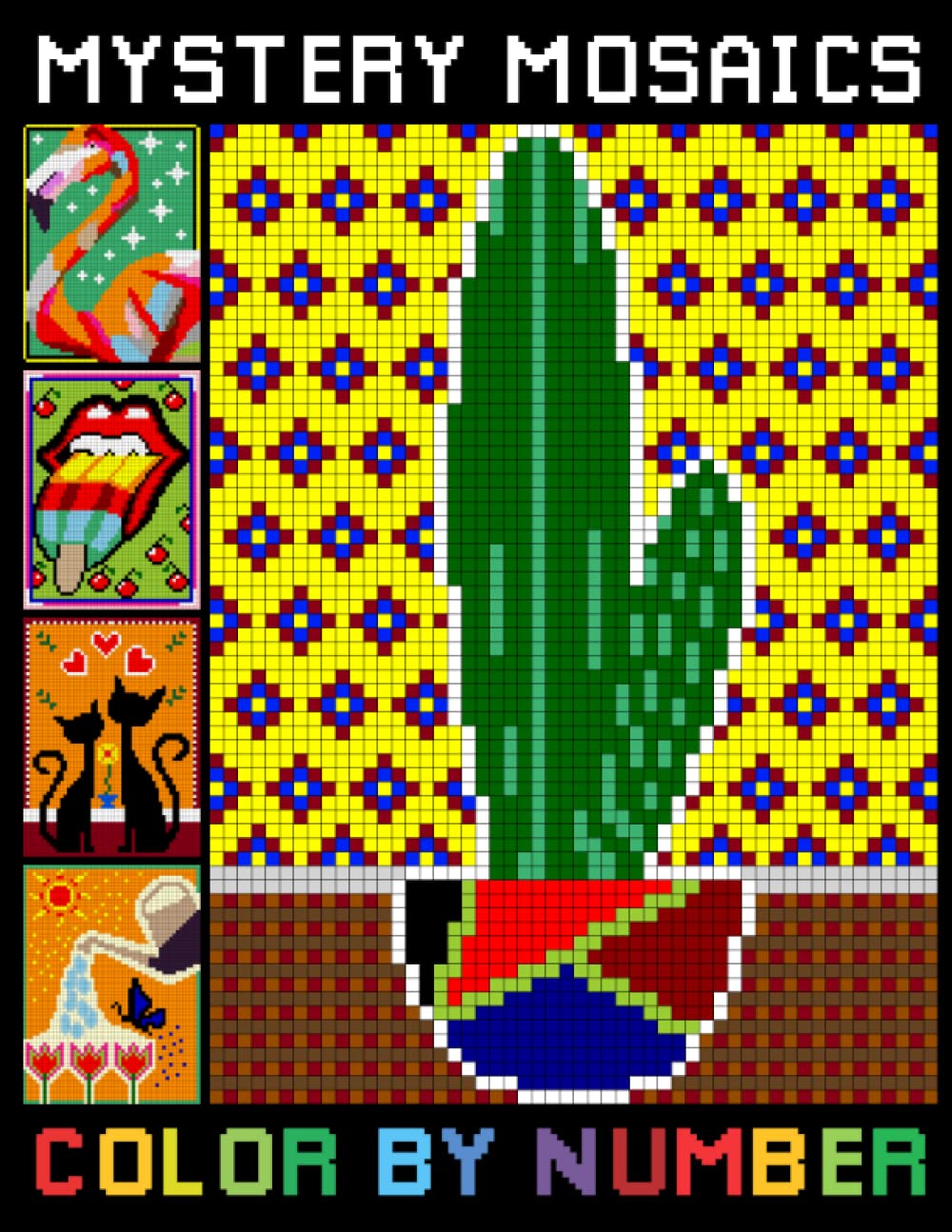 Mystery Mosaics Color By Number Color Quest Black Background Coloring ...