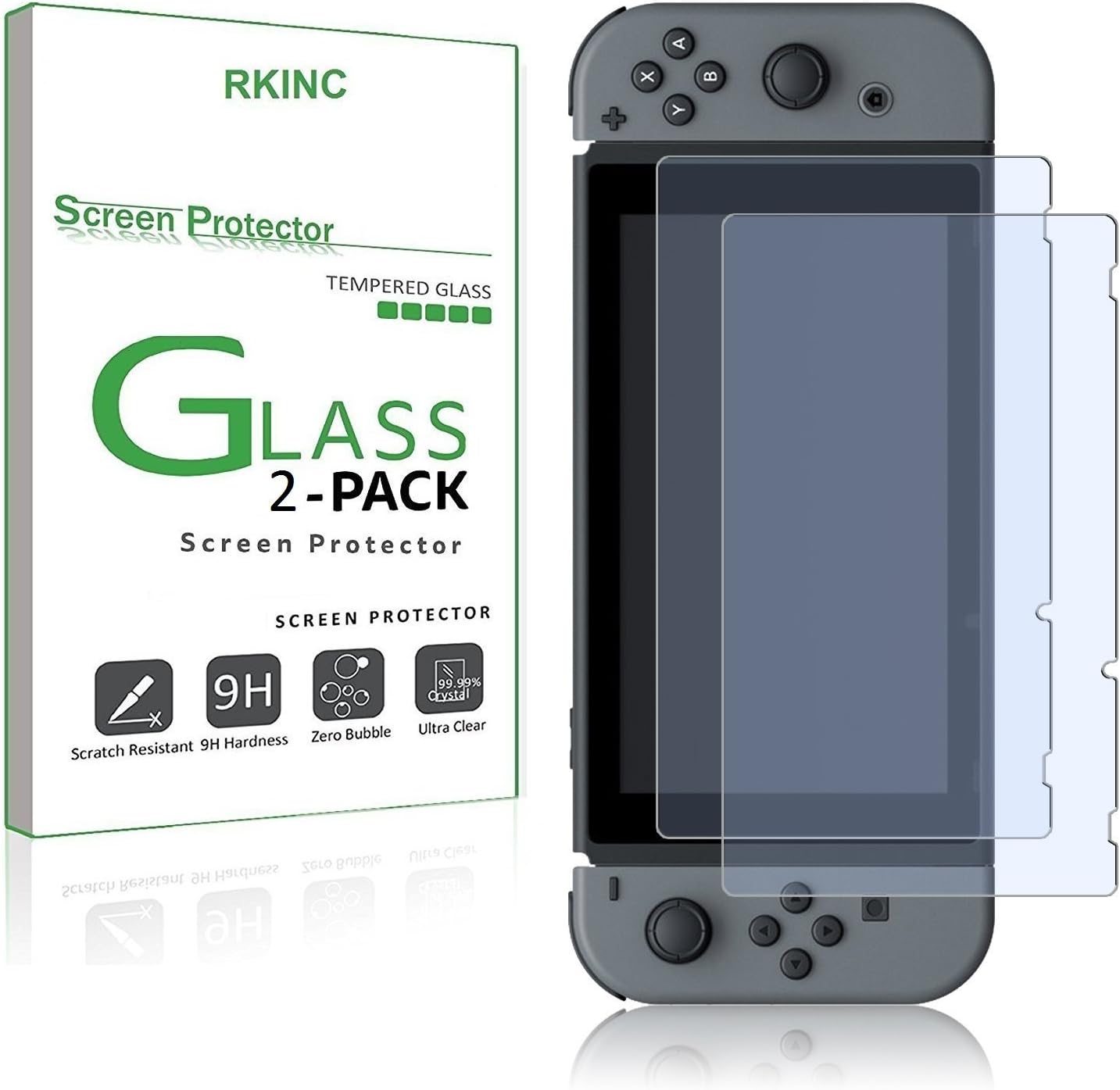 Amazon.com: RKINC For Nintendo Switch Screen Protector Tempered Glass ...