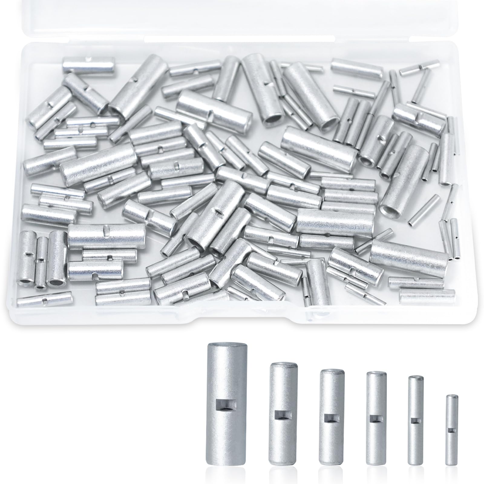 Snapklik.com : GEPHYNM 220PCS Non Insulated Butt Connectors, 26 To 8 ...