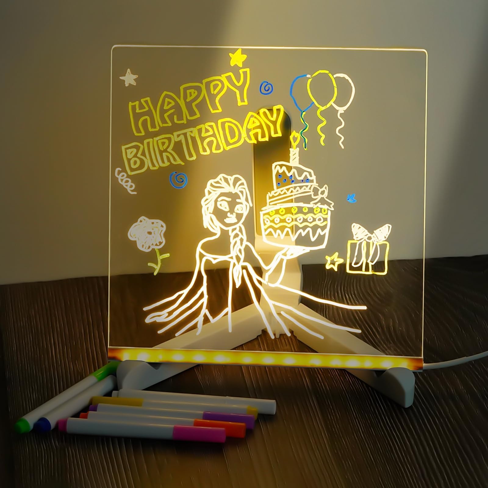 Amazon.com : Acrylic Dry Erase Board with Light,LED Note Board with ...
