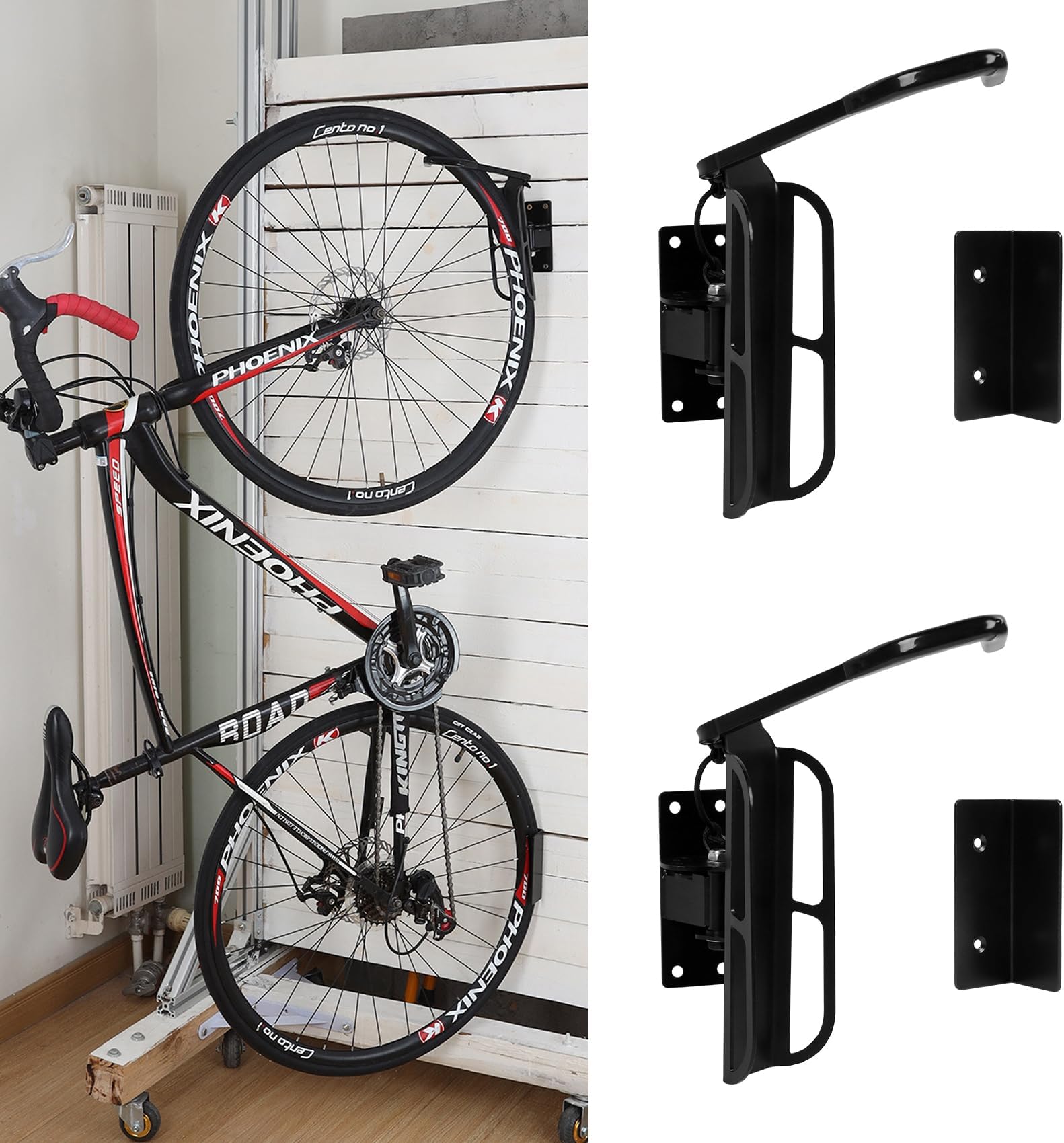 Amazon.com: Bike Rack Garage with Tire Tray - Wall Mount Bike Hanger ...