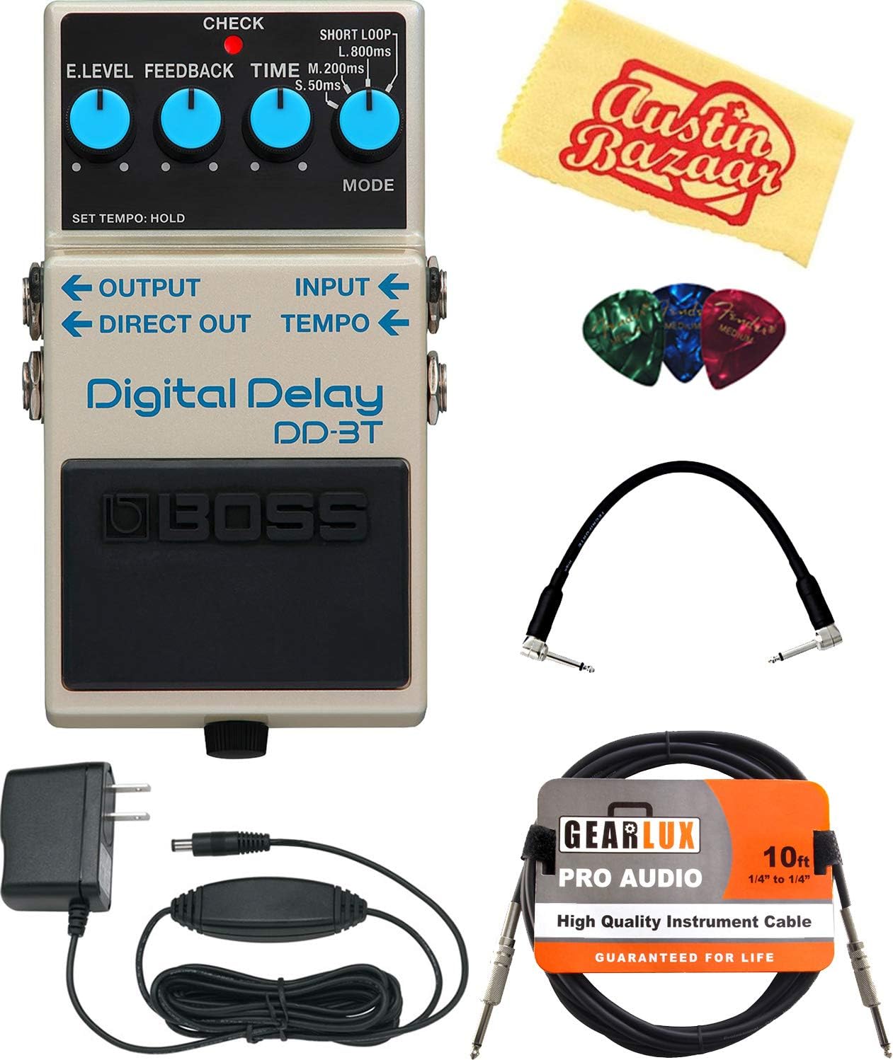 Amazon.com: Boss DD-3T Digital Delay Bundle with Power Supply ...
