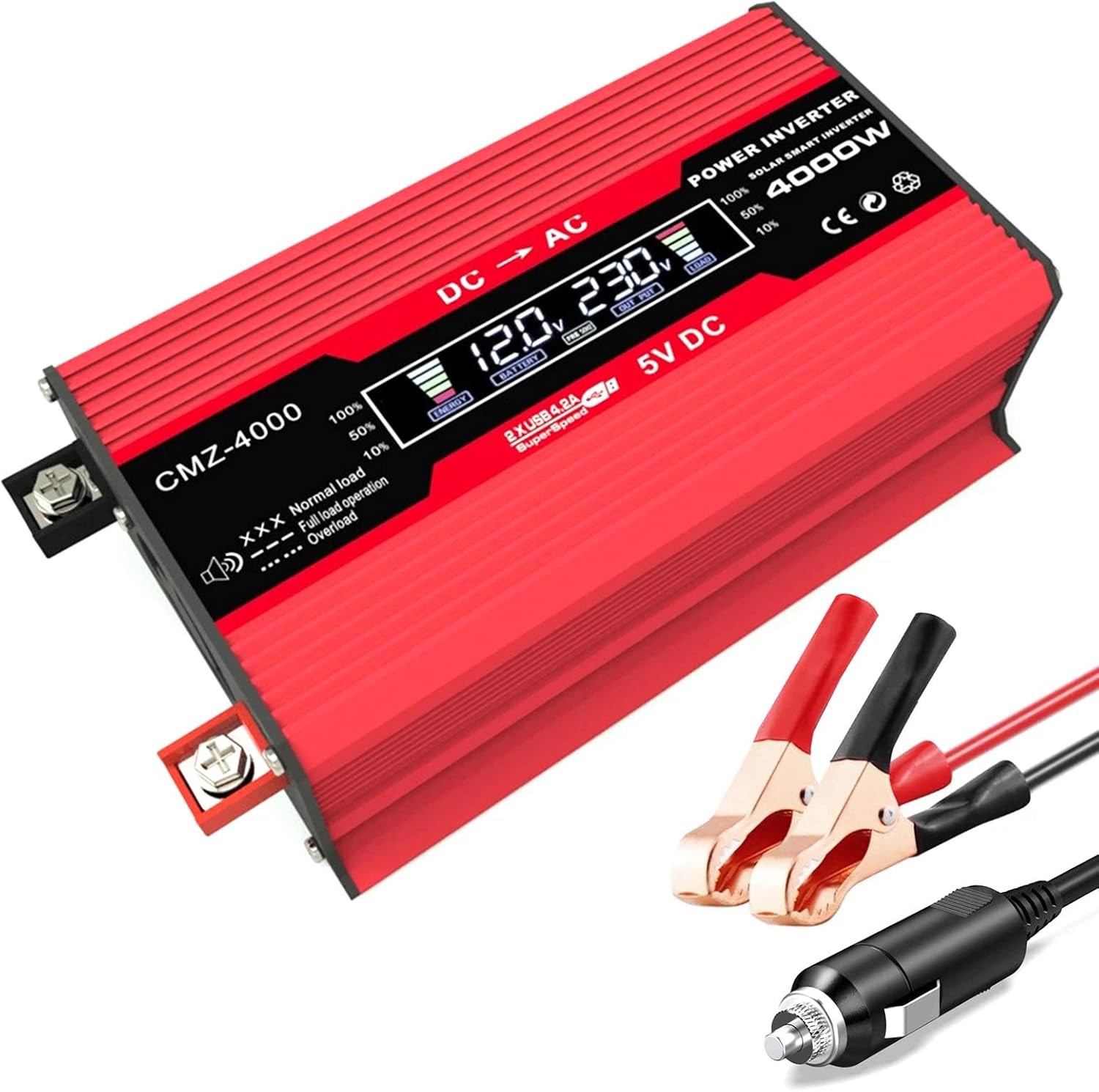 Amazon.com: FONOBO 300W Pure Sine Wave Power Inverter Peak -600W Dc 12V ...