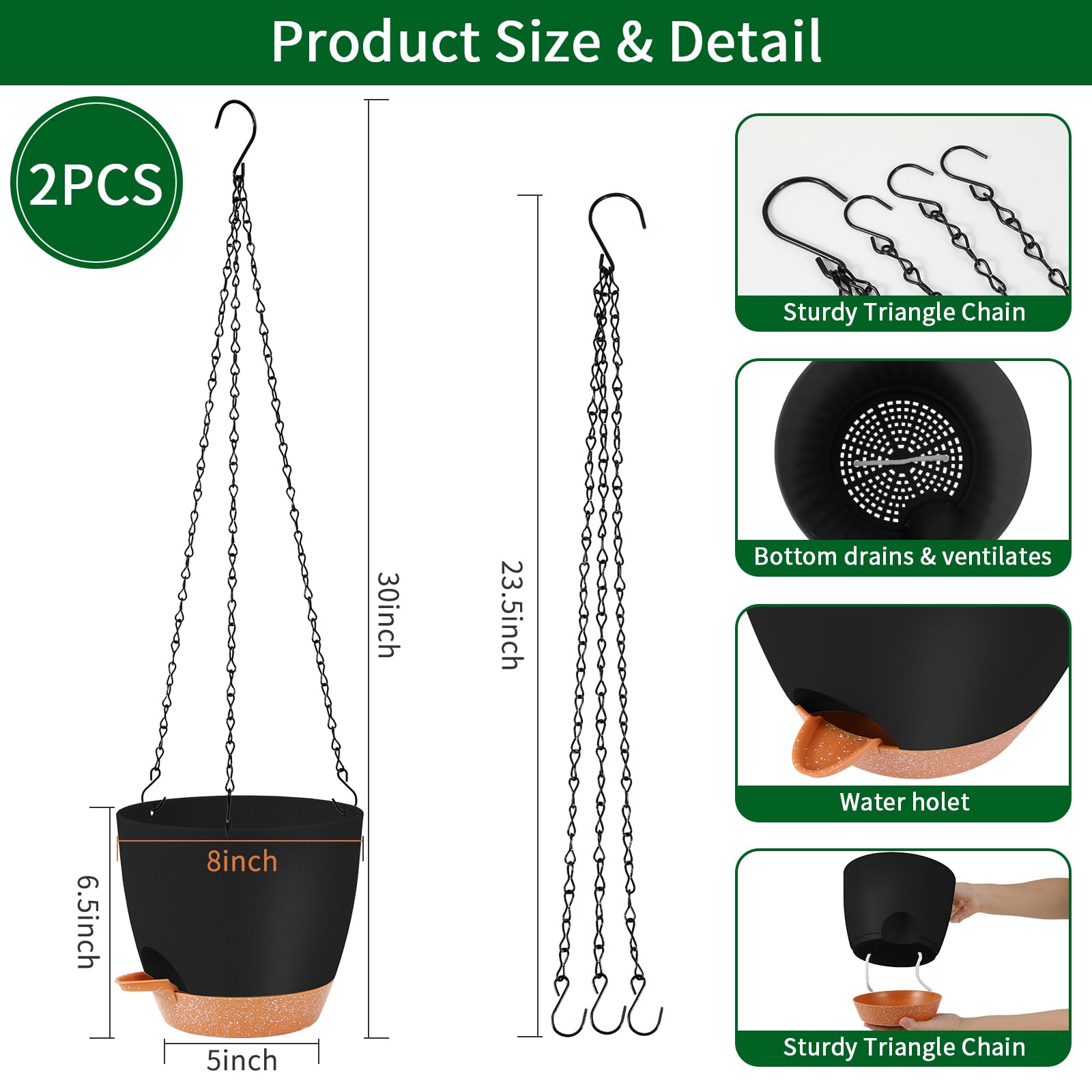 Snapklik.com : Hanging Planters For Indoor Plants, 8 Inch Hanging ...