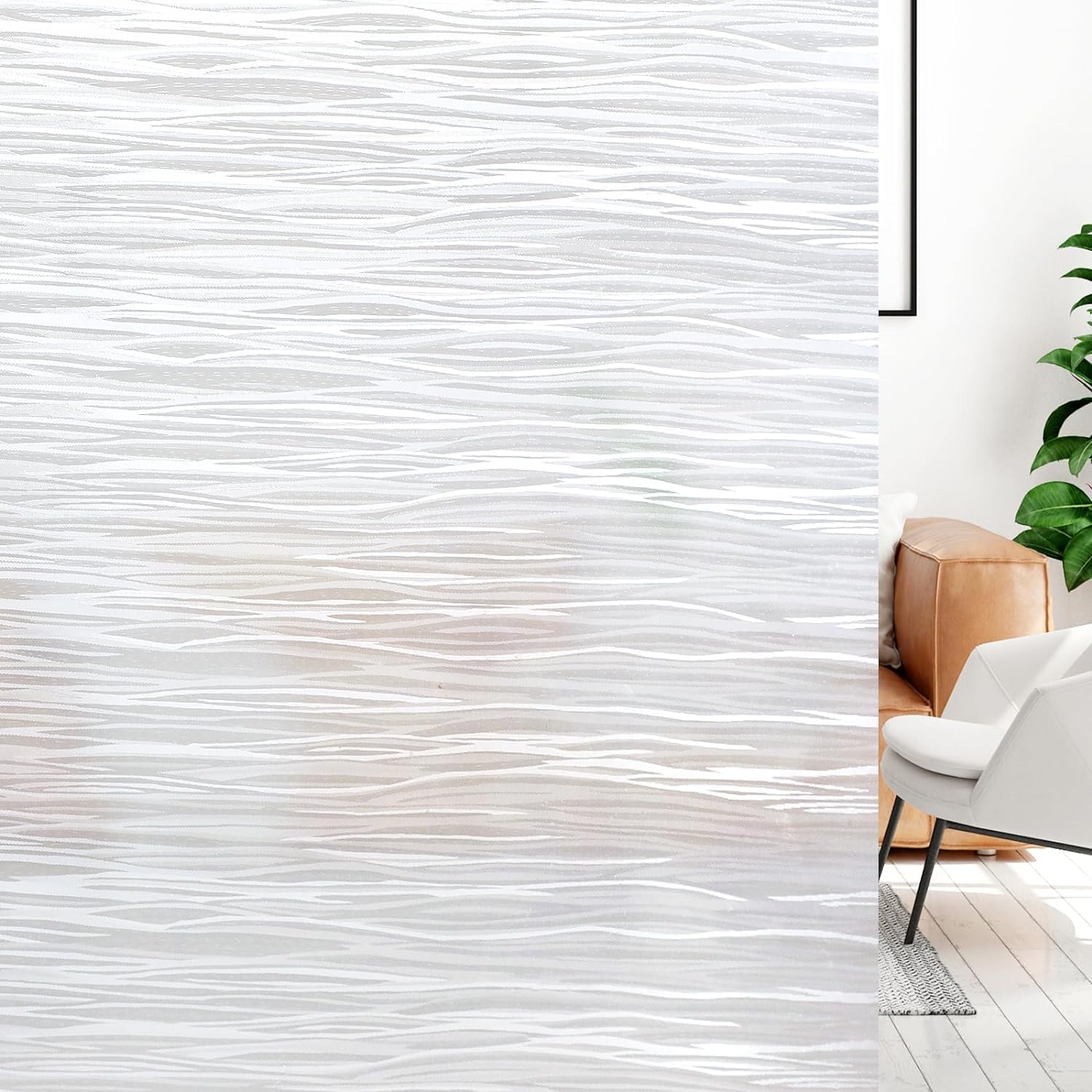 Amazon.com: LUTE Wave Pattern- Pure Vinyl Sticker Decal, Frosted Glass ...