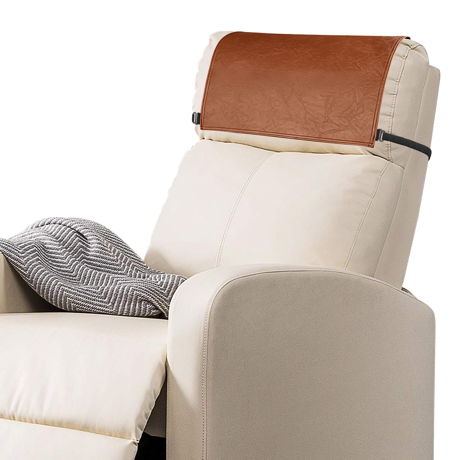 Amazon.com: SCNK Recliner Headrest Protector-Faux Leather Headrest ...