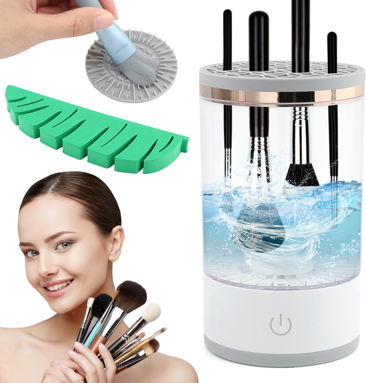 Amazon.com: Electric Makeup Brush Cleaner Machine Set, Cosmetic Brush ...