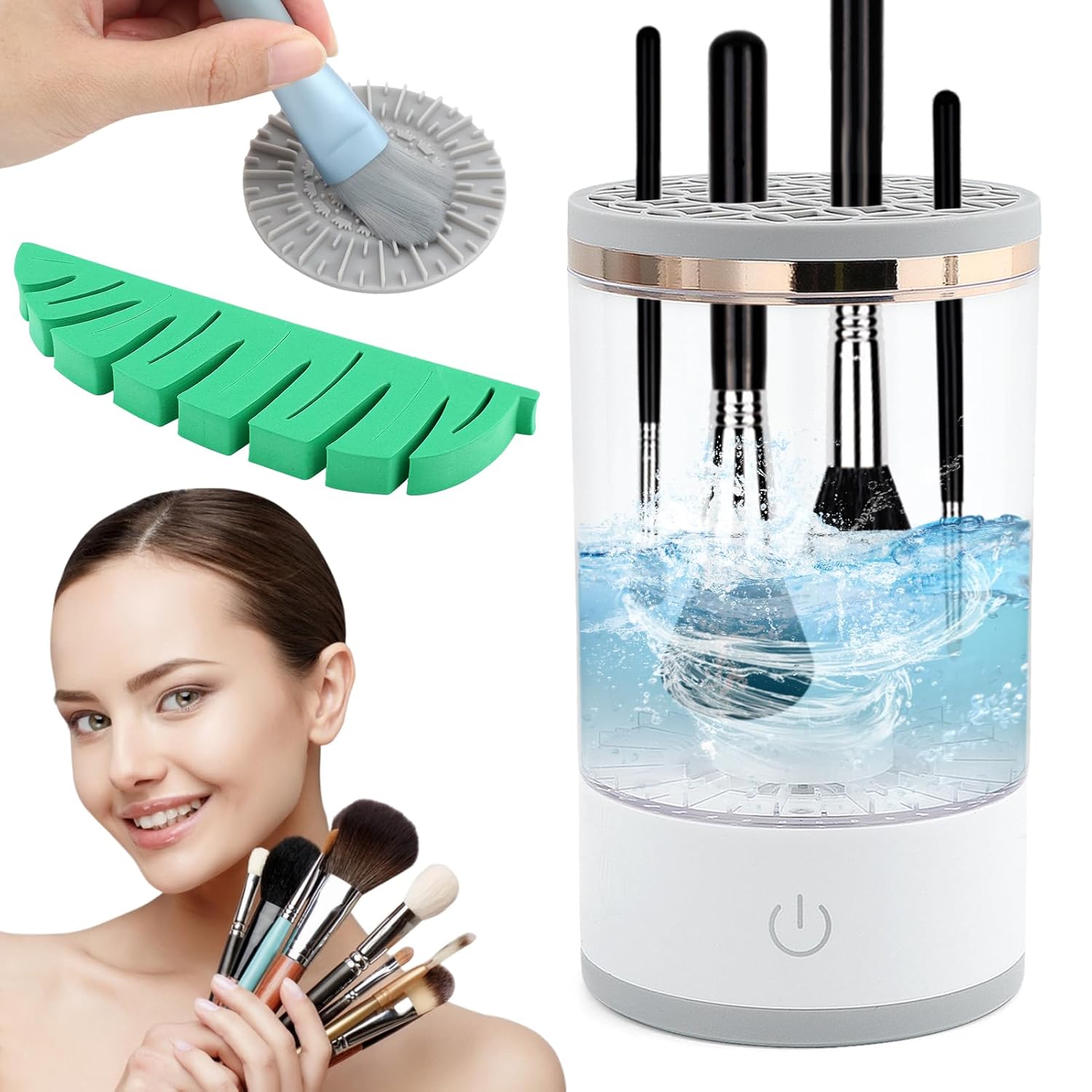 Amazon.com: Electric Makeup Brush Cleaner Machine Set, Cosmetic Brush ...