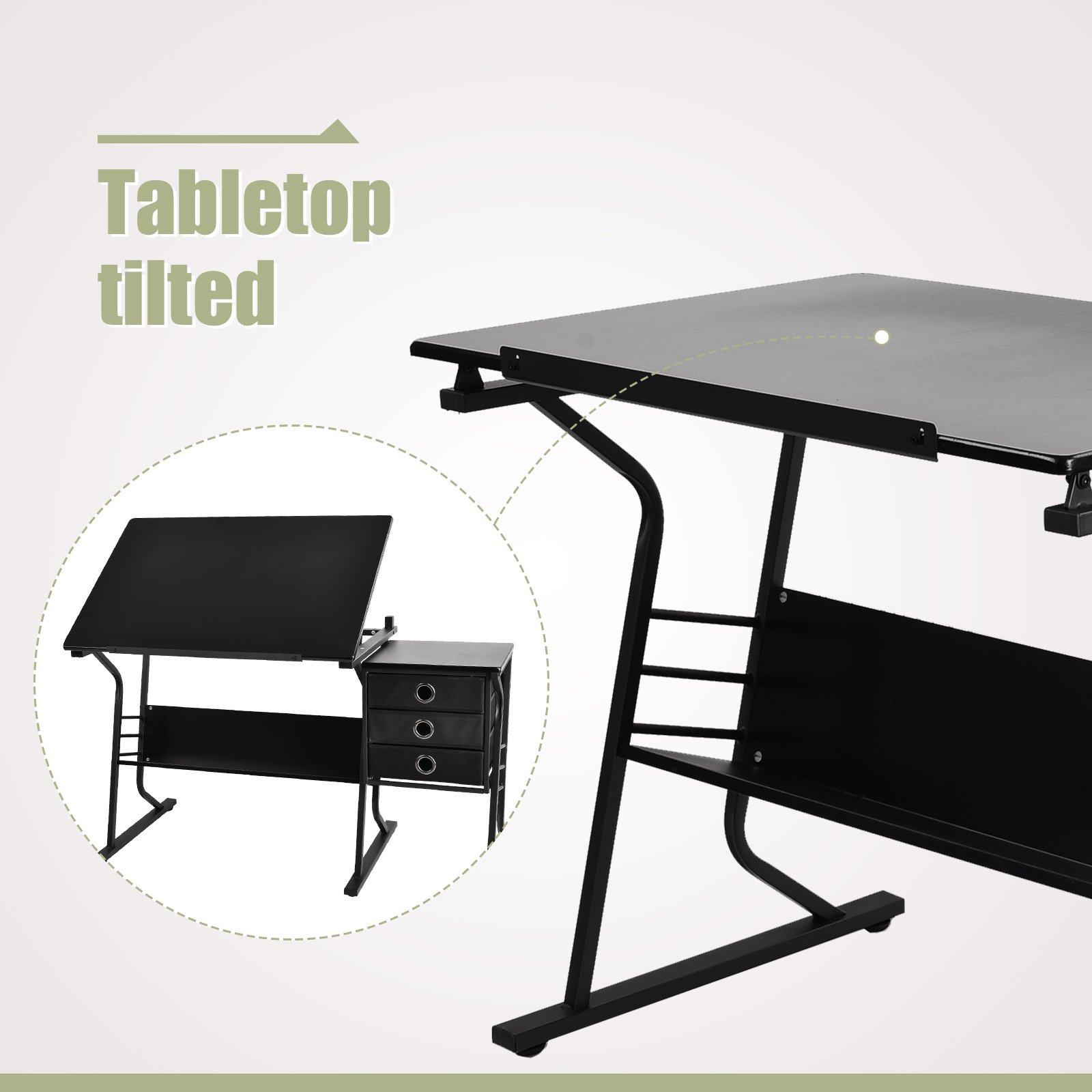 Buy MECOR Adjustable Drawing Desk Drafting Table Art Craft Station with ...