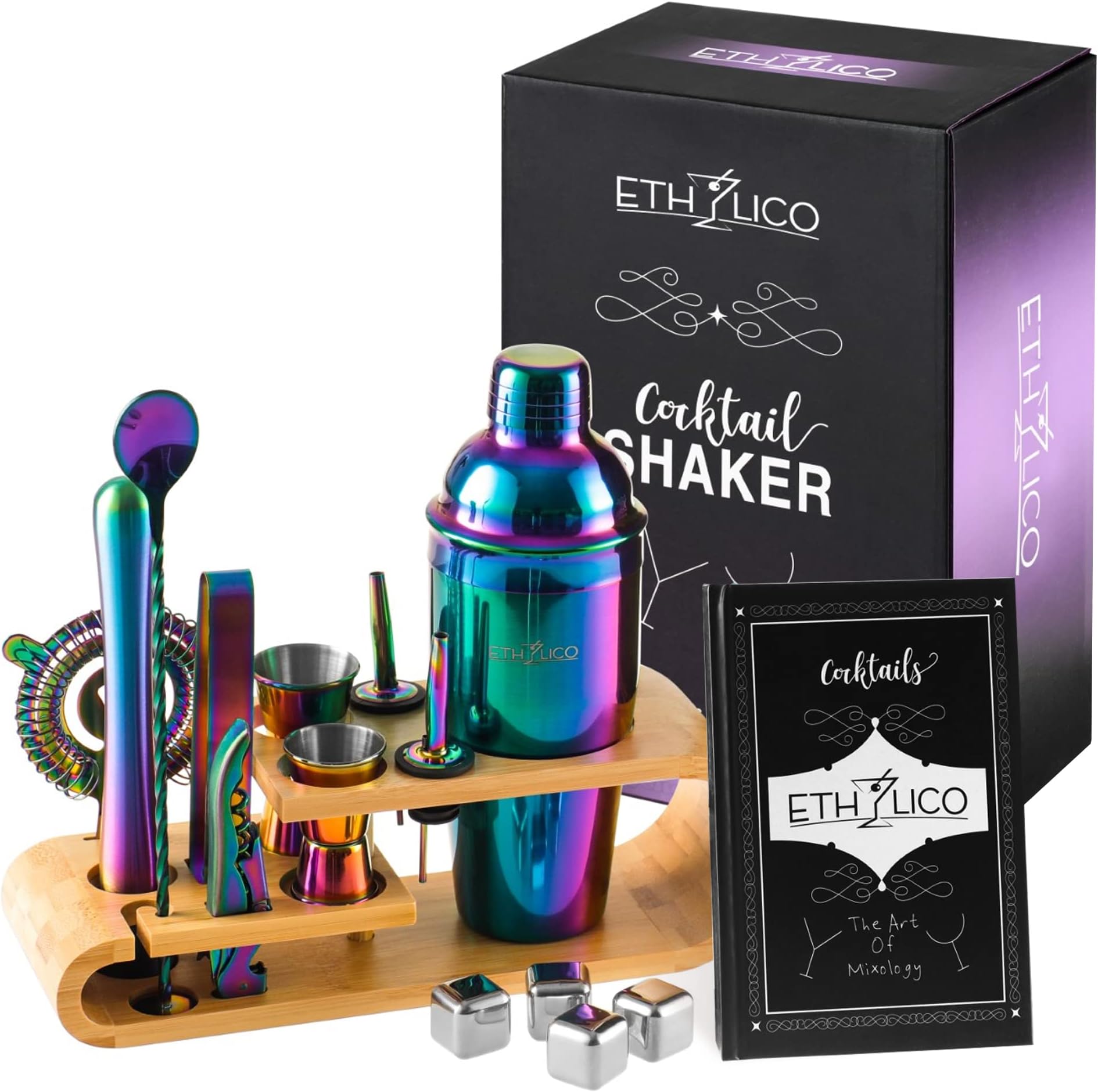 Amazon.com: Cocktail Shaker Set - 13-Piece Bar Accessories Kit w ...