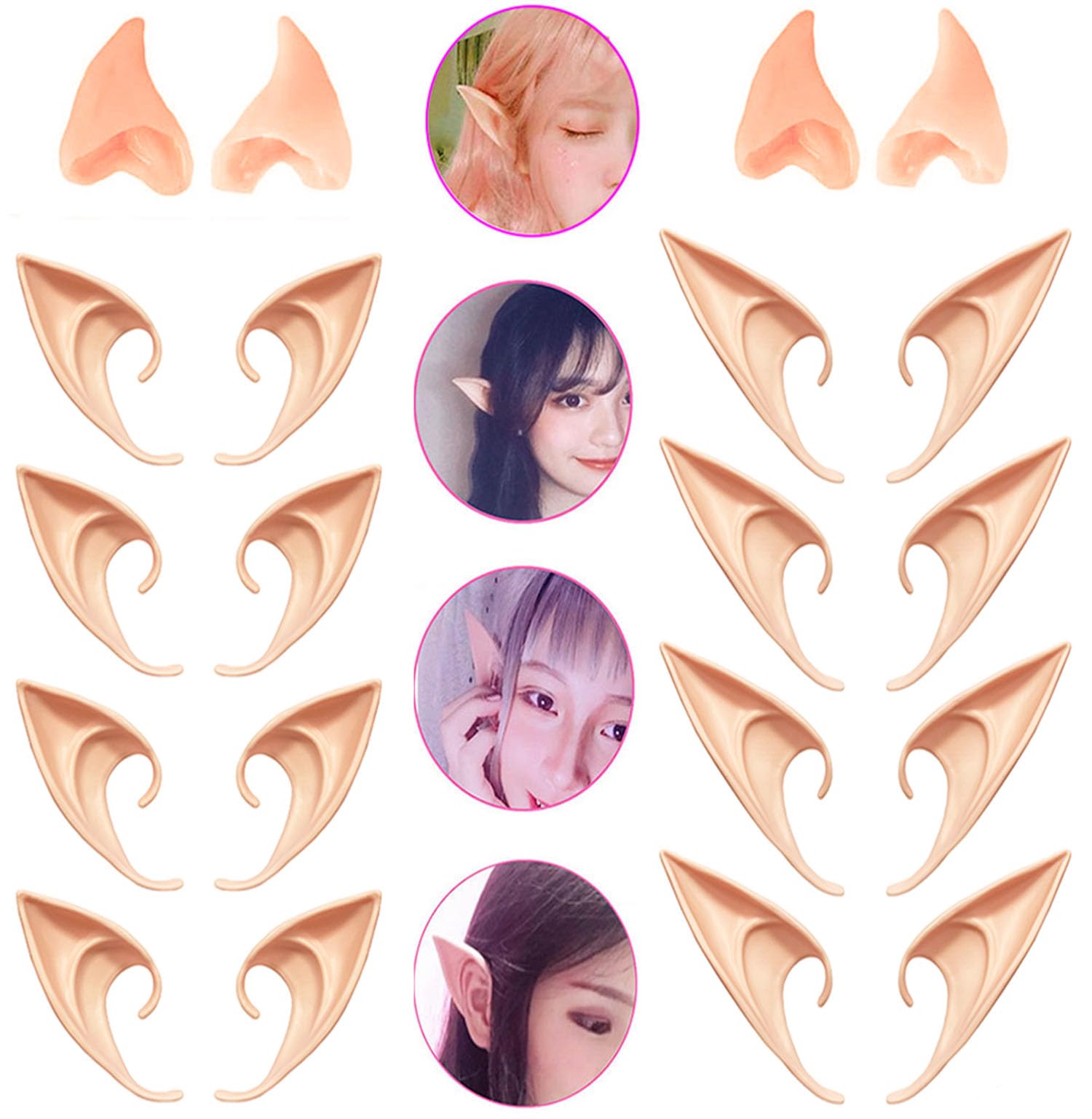 Snapklik.com : 10 Pair Fairy Pixie Elf Ears, Latex Fairy Pixie Elf ...