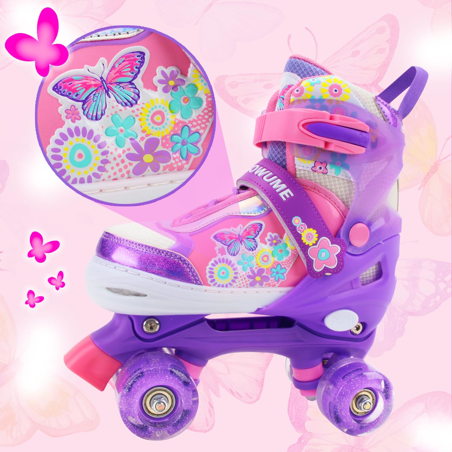 Snapklik.com : Sowume Adjustable Roller Skates For Girls And Women