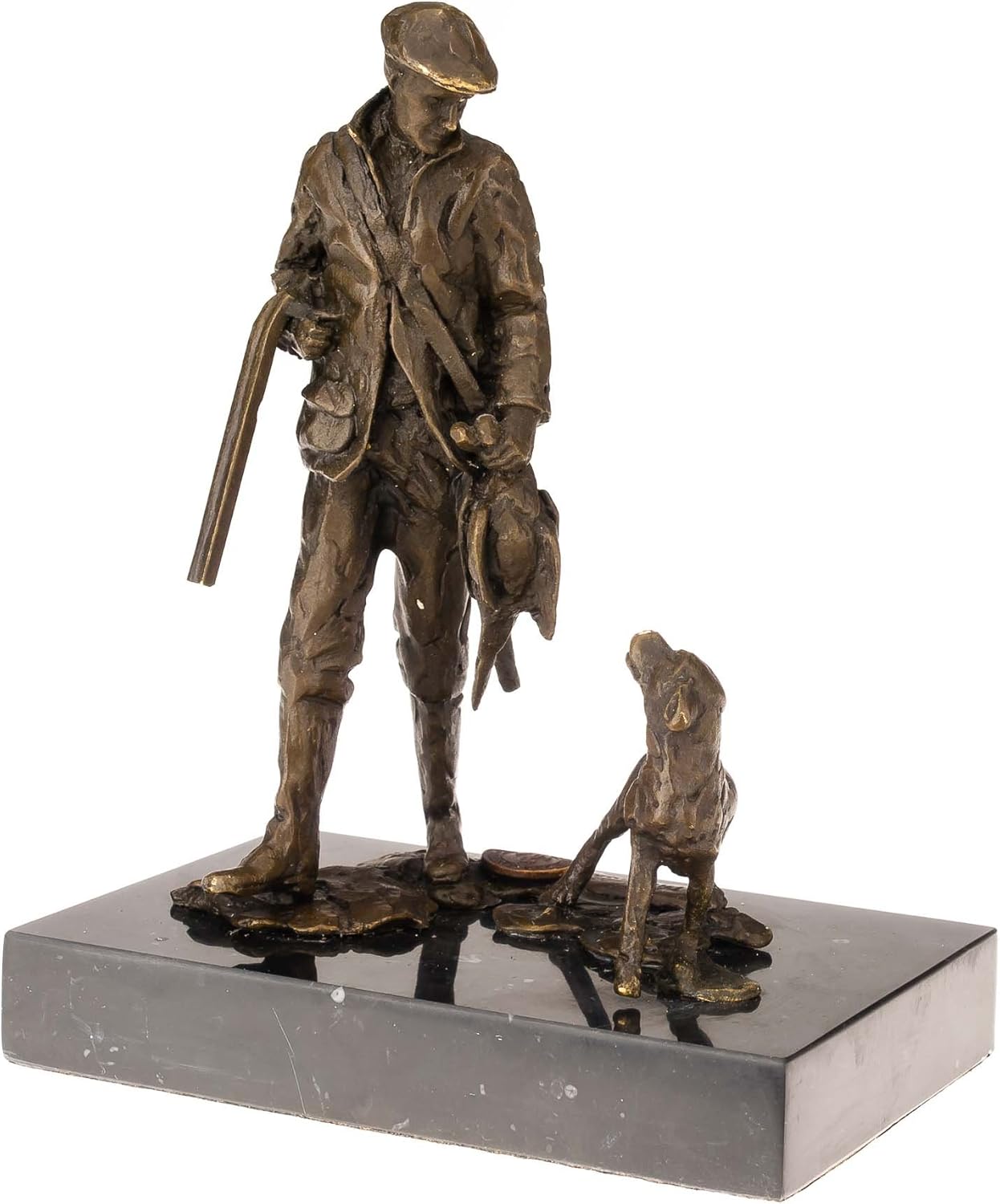 Amazon.com: Bronze sculpture, hunter, hunting hound, bronze, hunt, dog ...