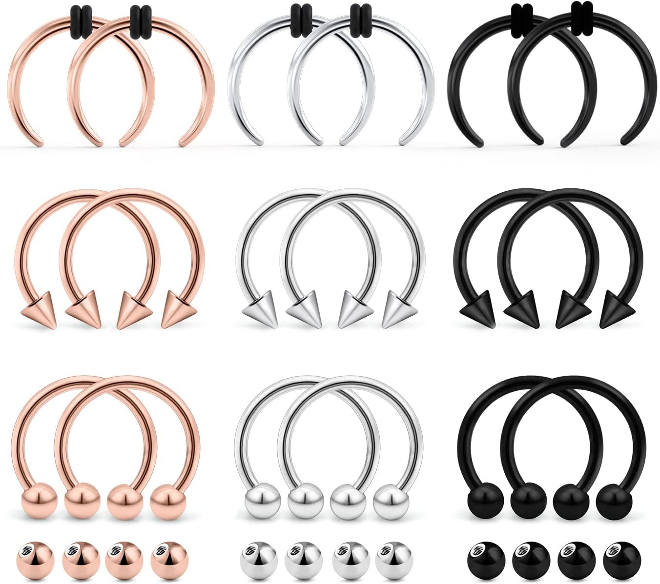 Amazon.com: Lcolyoli Septum Rings 14g Septum Jewelry Surgical Steel Septum Pincher ...