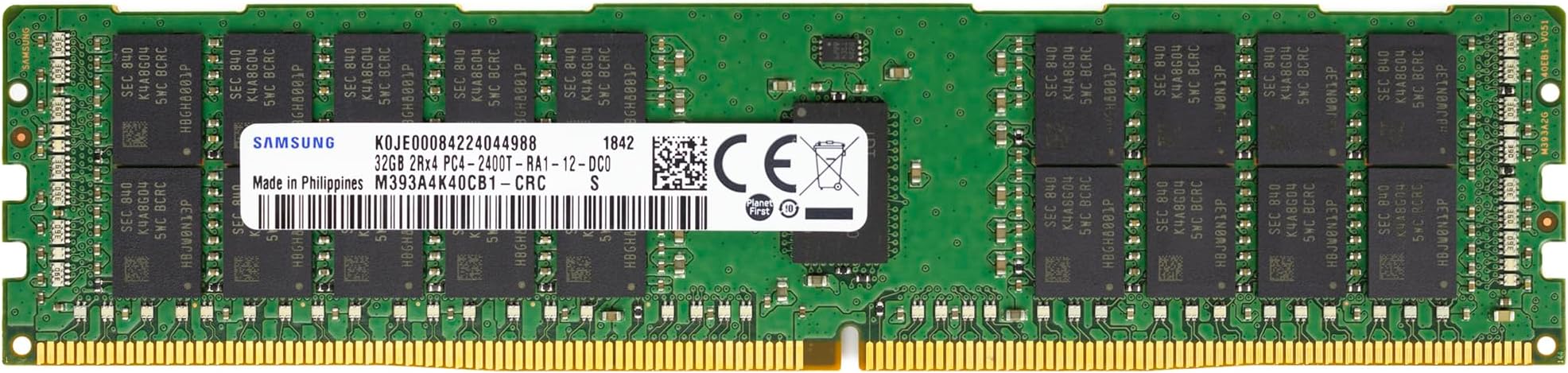 Samsung 32GB DDR4 2400MHz PC4-19200 ECC RDIMM 2Rx4 Dual Rank 1.2V ...