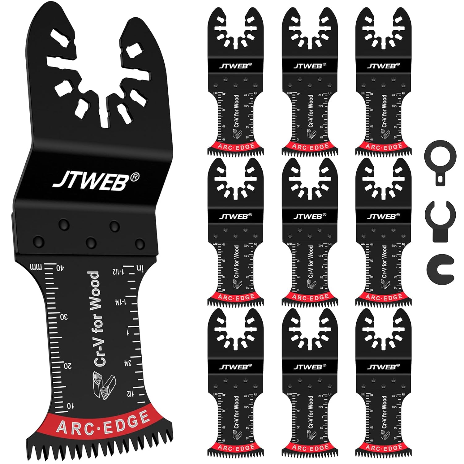 JTWEB Japanese Tooth Oscillating Saw Blades Wood, 10PCS Arc Edge Multi ...