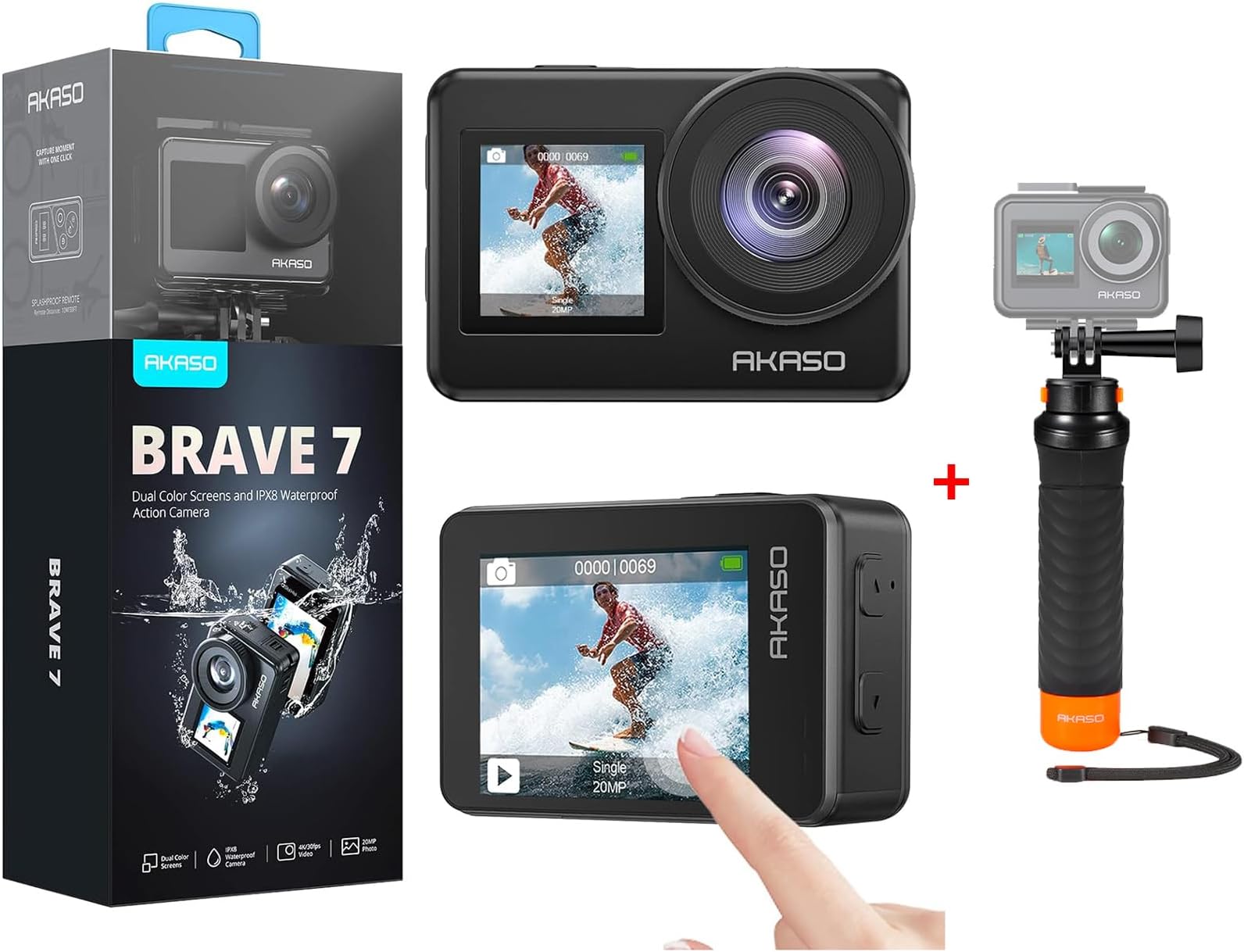Amazon.com : AKASO Brave 7 Action Camera with Waterproof Floating Hand ...