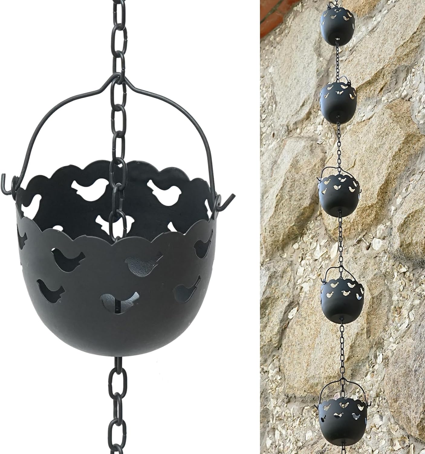 Amazon.com : MNRYLKB Rain Chains for Gutters 8.5Ft Rain Chain ...