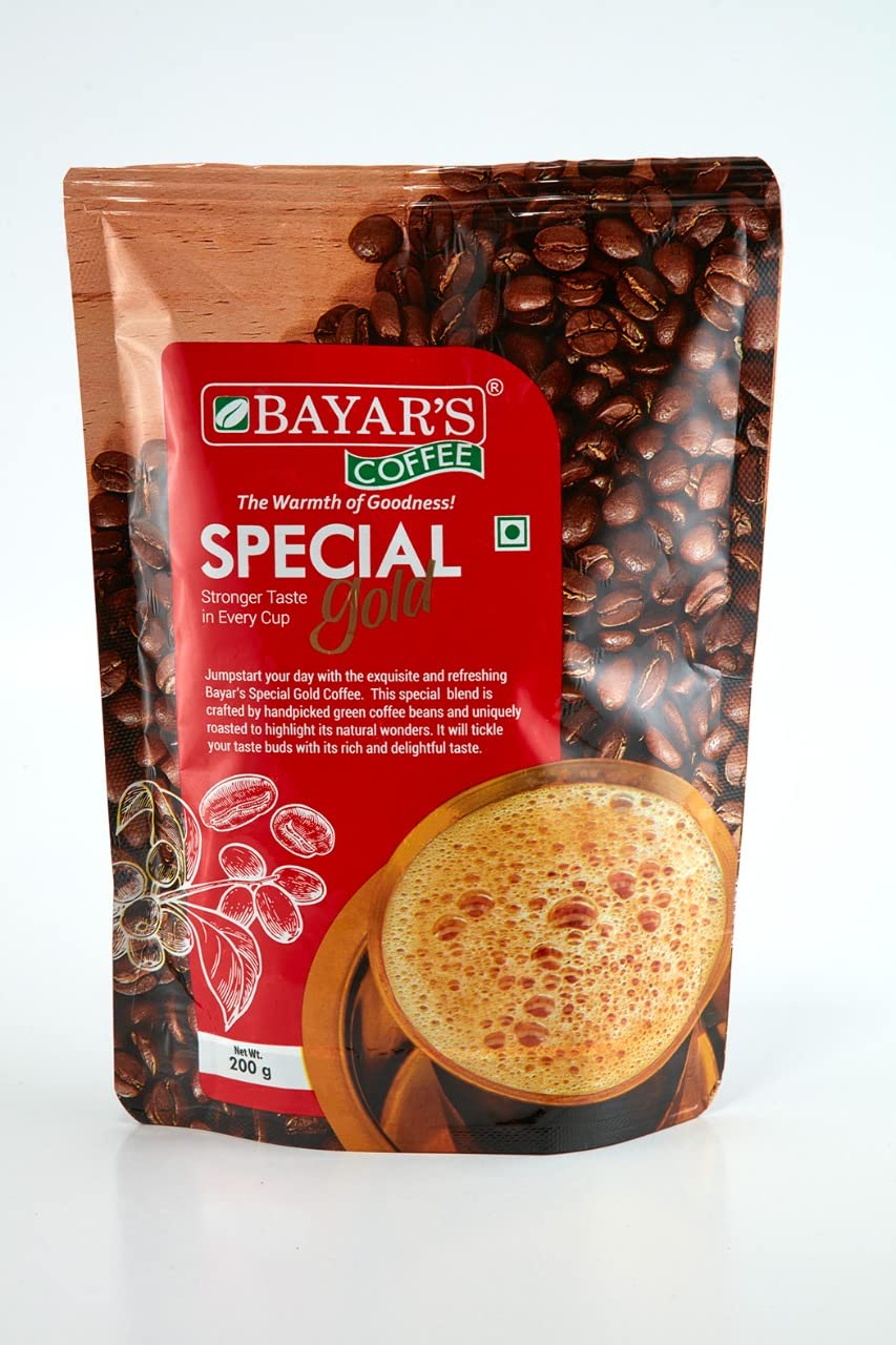 Bayar's Special Gold Filter Coffee Powder 200 g Pack of 10, 70% Coffee ...