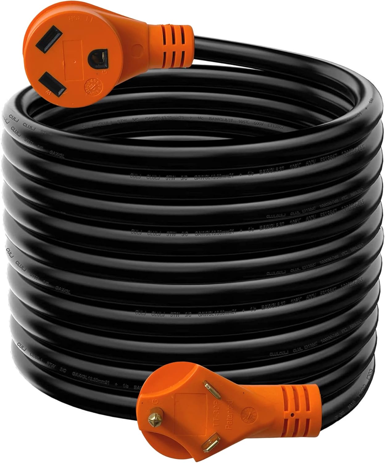 Sintron 30 Amp 50 Feet RV Power Extension Cord, NEMA TT-30P Plug to ...