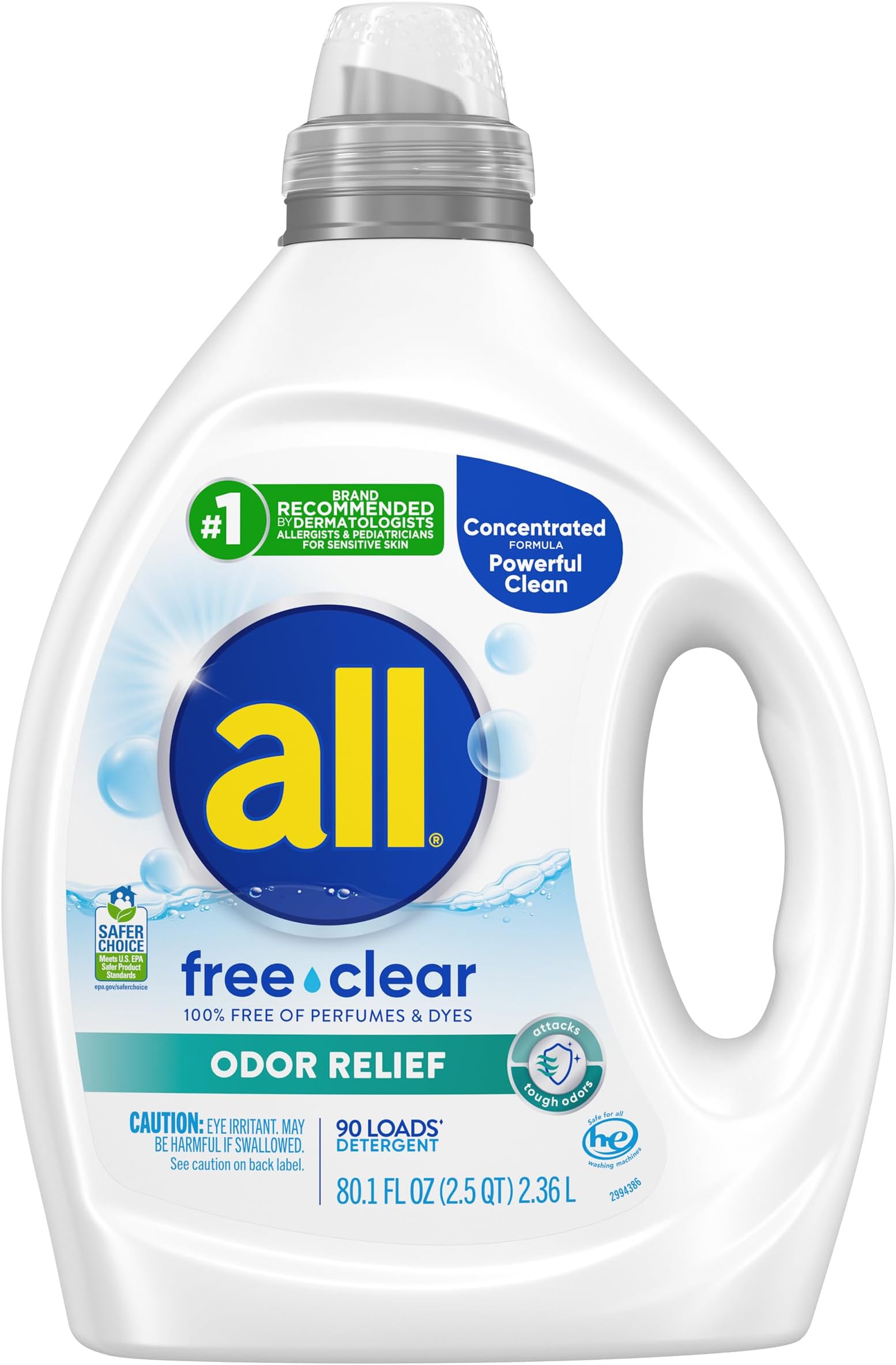 Amazon.com: all Liquid Laundry Detergent Free Clear for Sensitive Skin ...