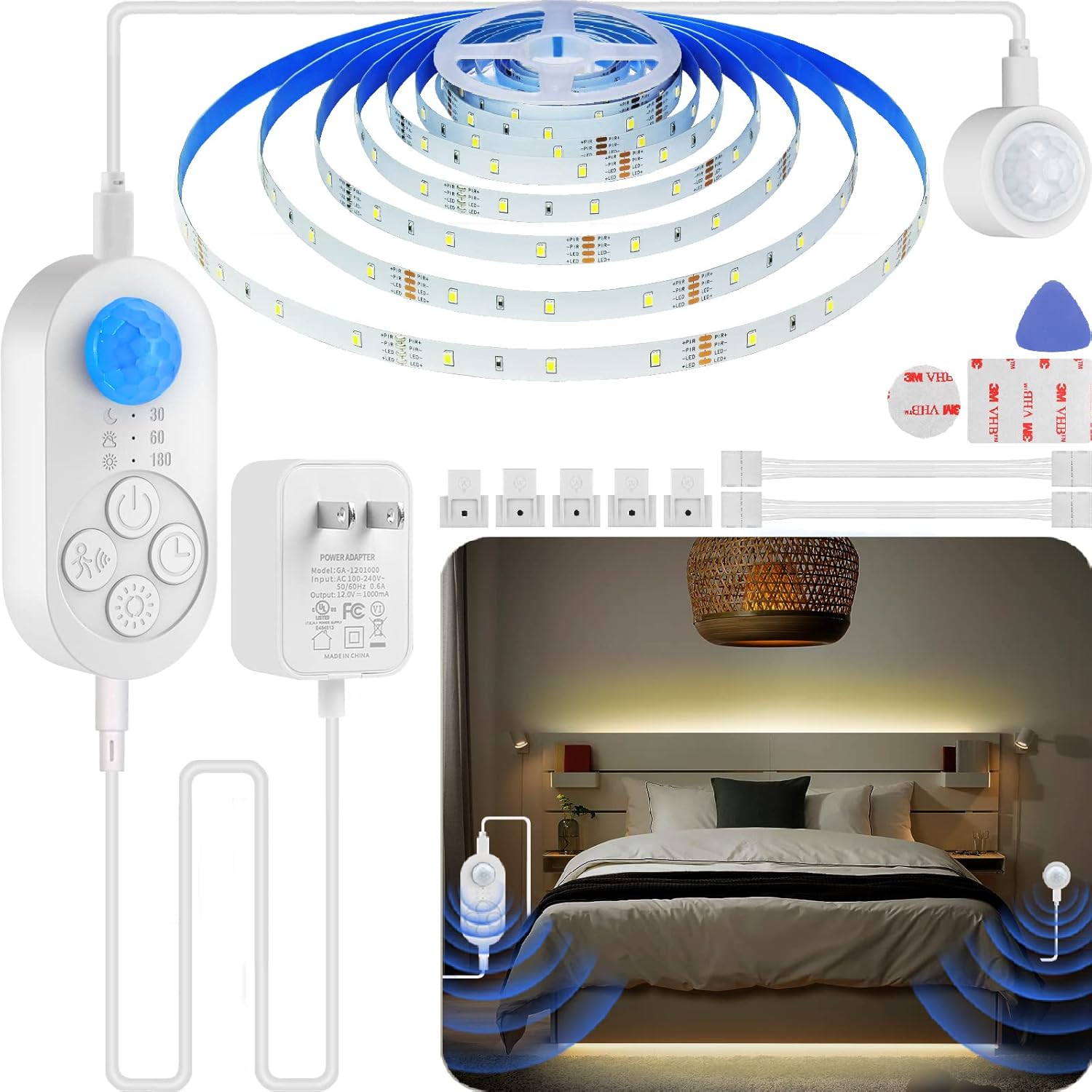 Dual Sensor Stair Lights Indoor, Double Motion Sensor Step Light Strip ...